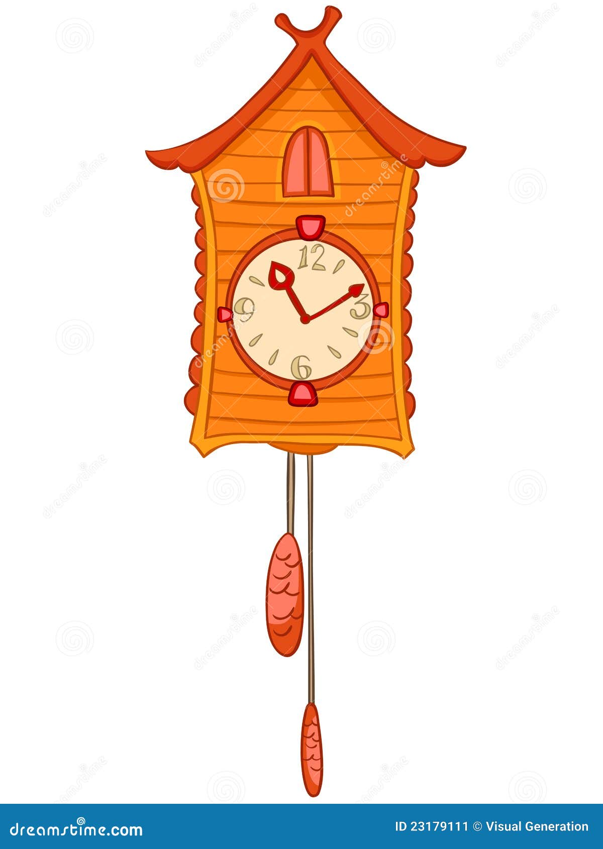 Cartoon Home Clock stock vector. Illustration of measure - 23179111