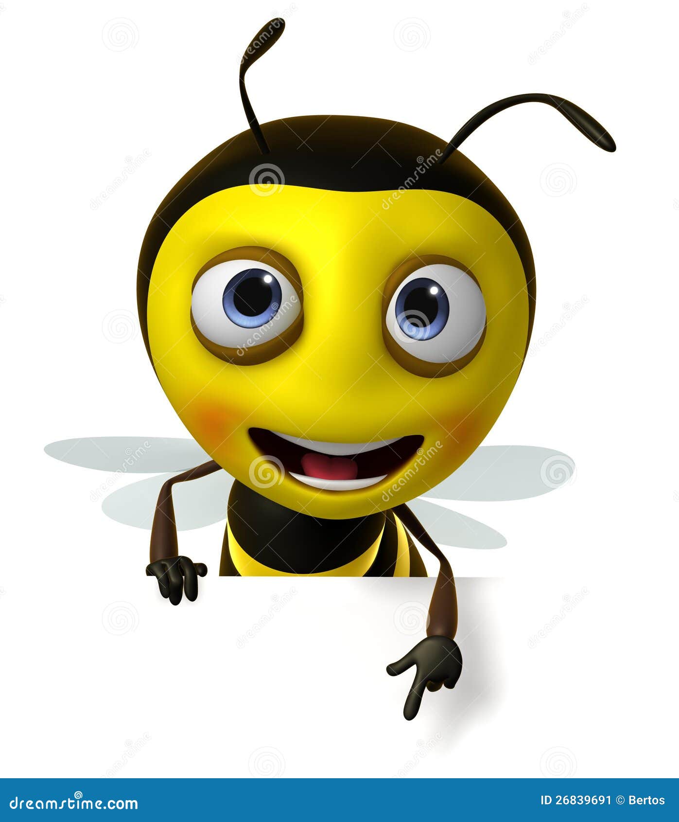 Cartoon honey bee stock illustration. Illustration of black - 26839691
