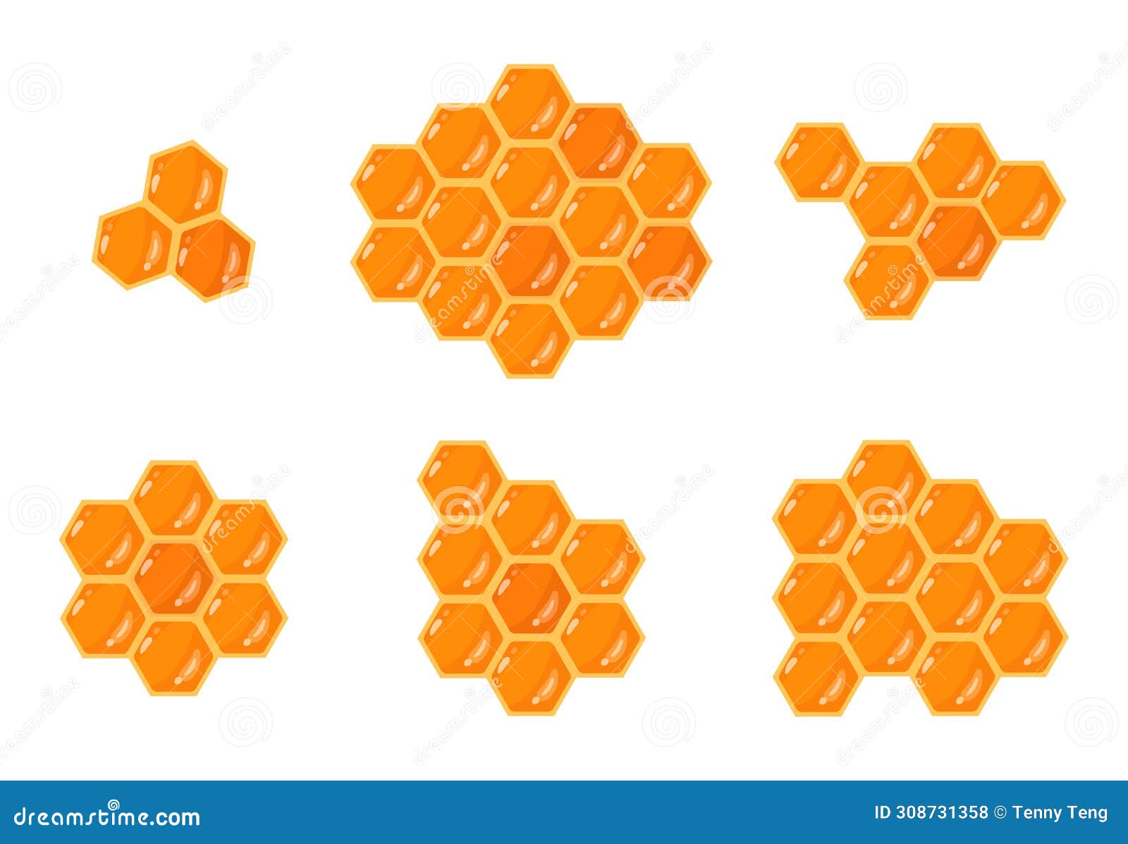 Cartoon Honeycombs. Sweet Honey Geometric Hexagonal Combs, Beekeeping ... Cartoon Honeycombs. Sweet Honey Geometric Hexagonal Combs, Beekeeping ...