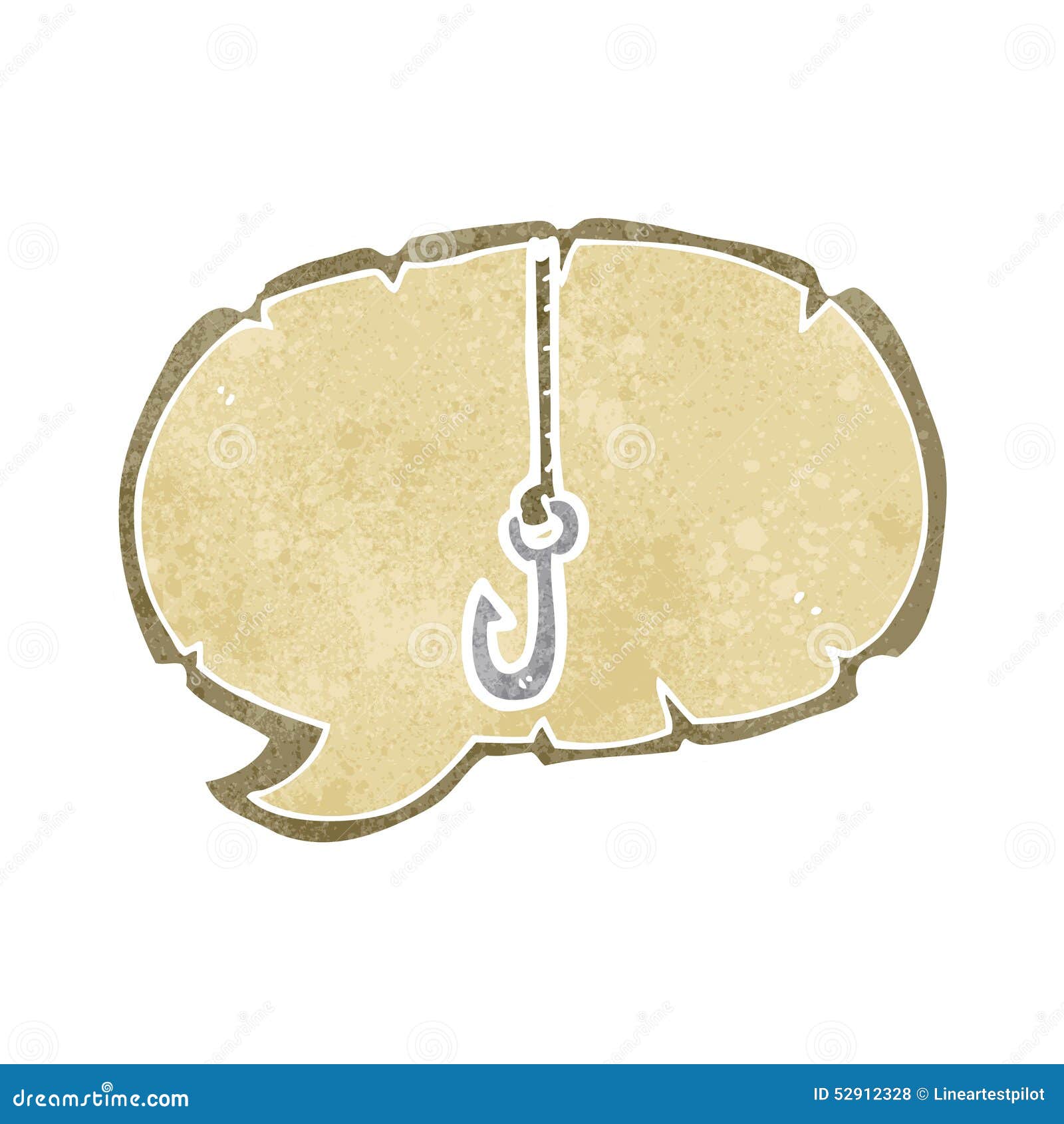 Cartoon Hook with Speech Bubble Stock Illustration - Illustration of ...