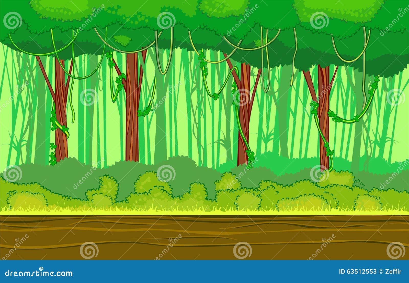 Cartoon Horizontal Landscape Stock Illustration - Illustration of ...