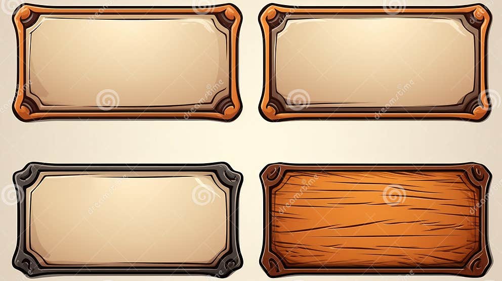 Cartoon Horizontal Rectangular Name Plate AI Generated Stock ...