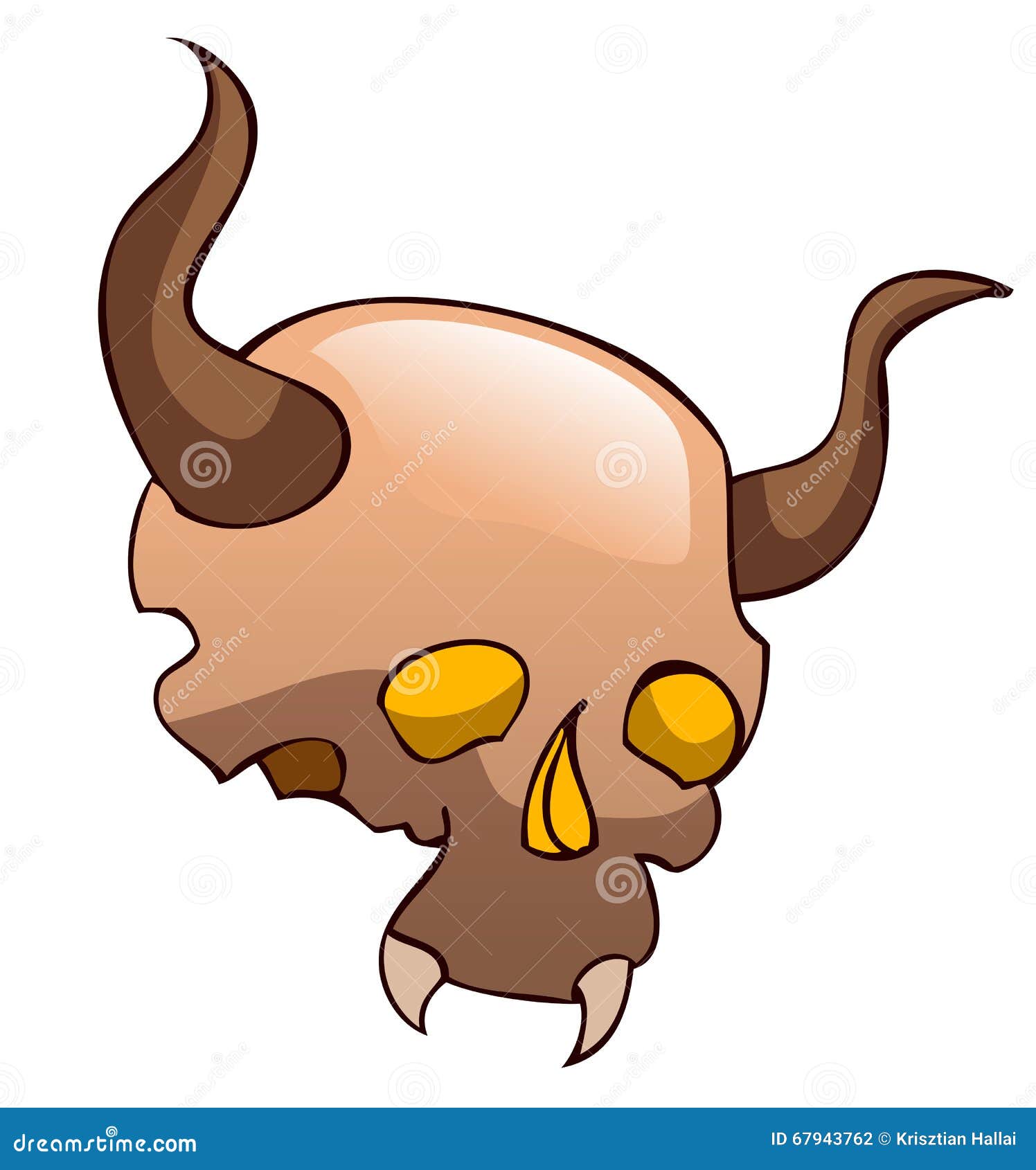 Cartoon Horned Skull. Vector Illustration | CartoonDealer.com #67943762