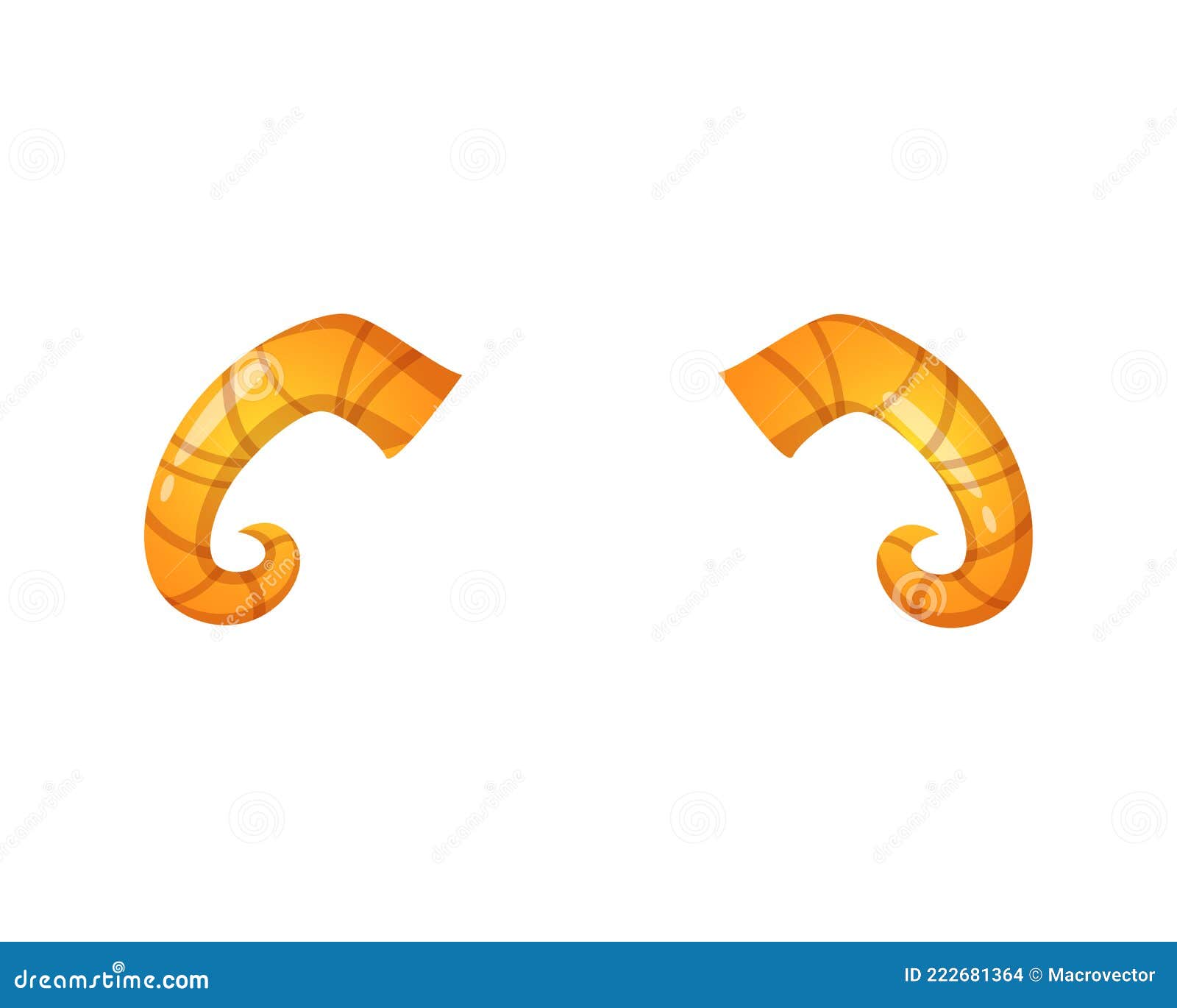 Cartoon Ram With Horns. Wooly Cute Male Farm Animal Stay. Vector Trendy ...