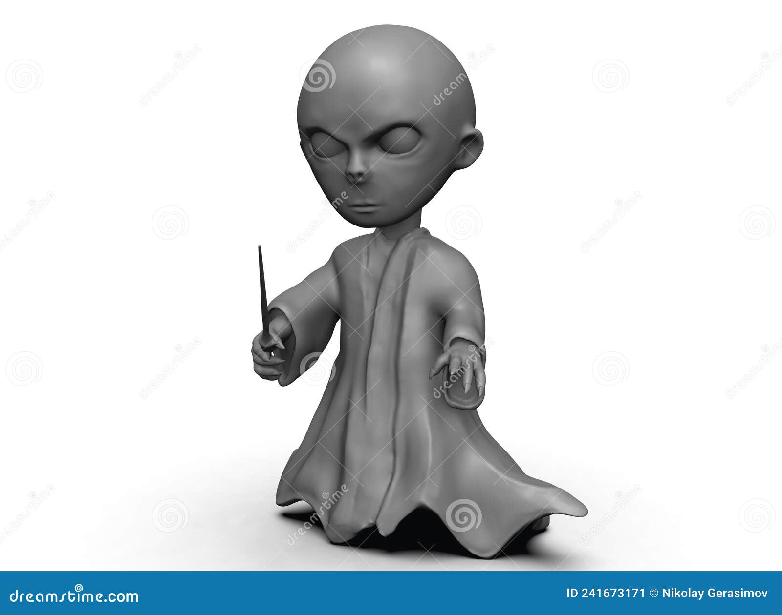 Cartoon Horror Character on the Background 3d-rendering Stock ...