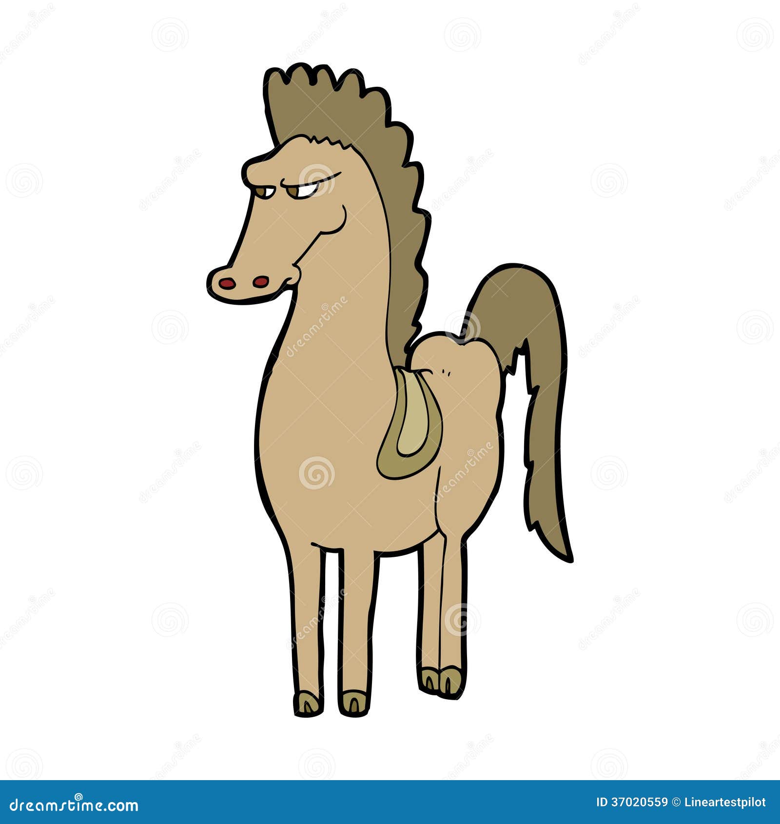 Cartoon horse stock vector. Illustration of animals, silly - 37020559