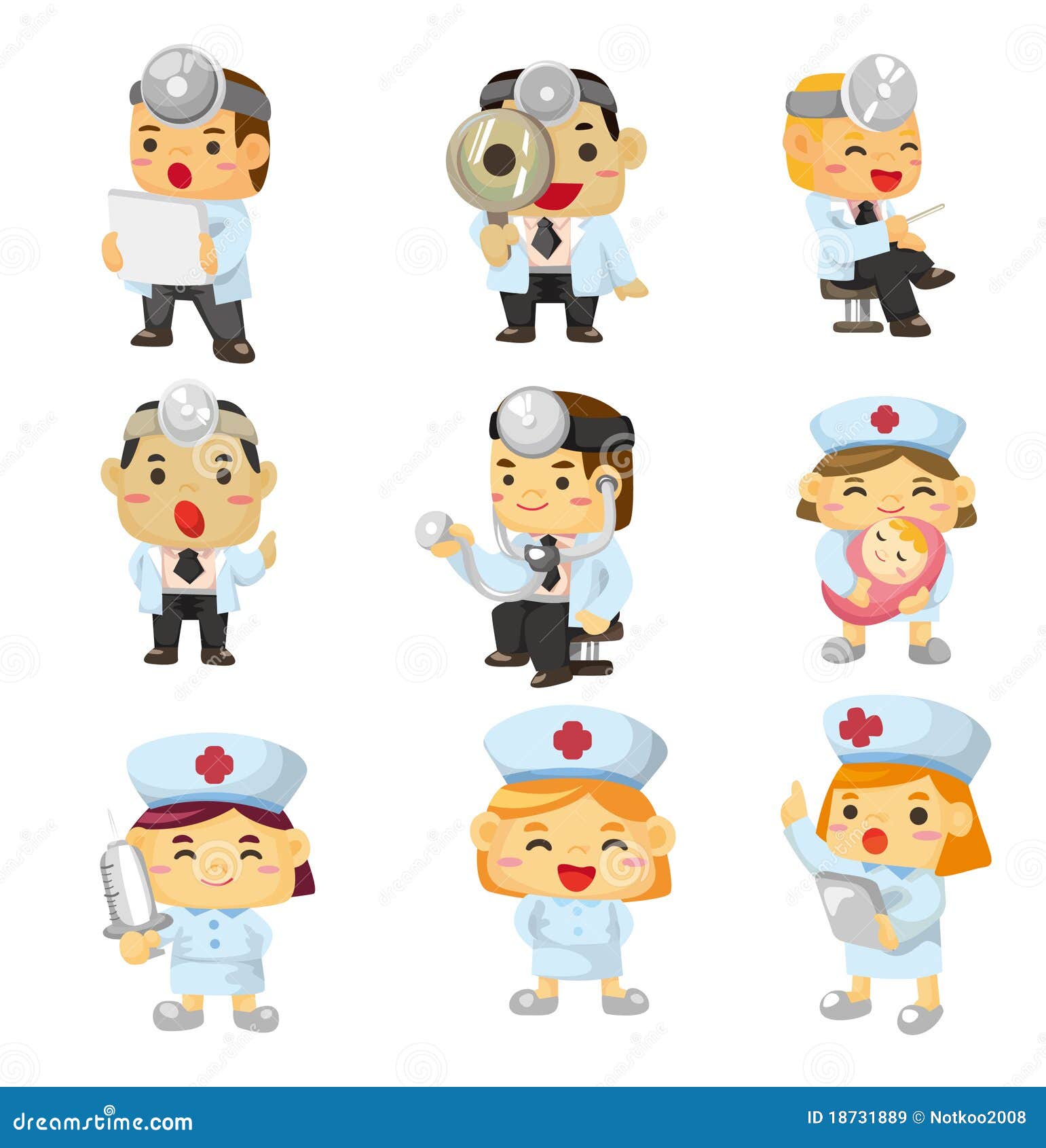 Cartoon Hospital Doctor Character Big Vector Set | CartoonDealer.com ...