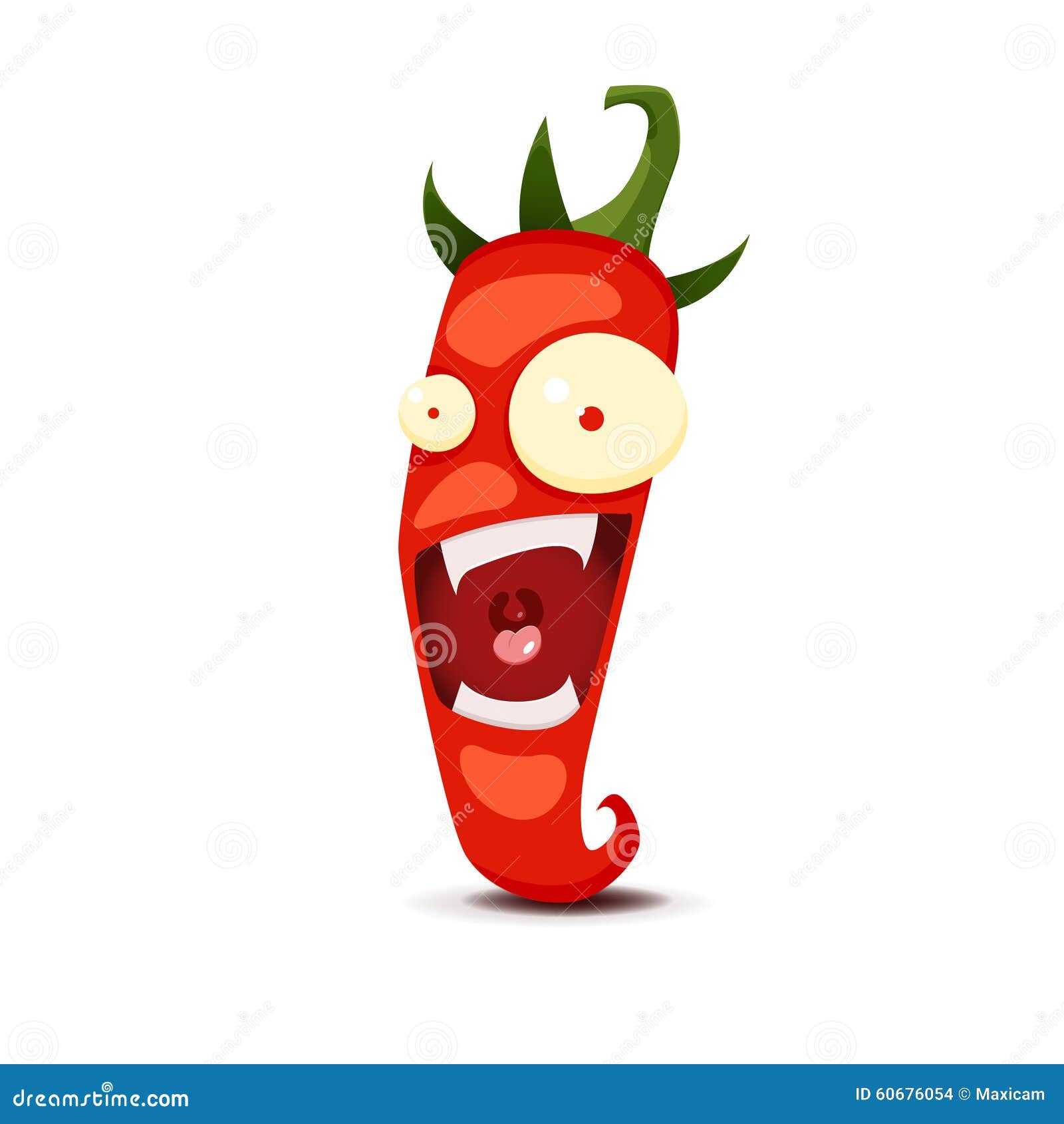 Cartoon Hot Chili Pepper Vector Illustration Stock Vector ...