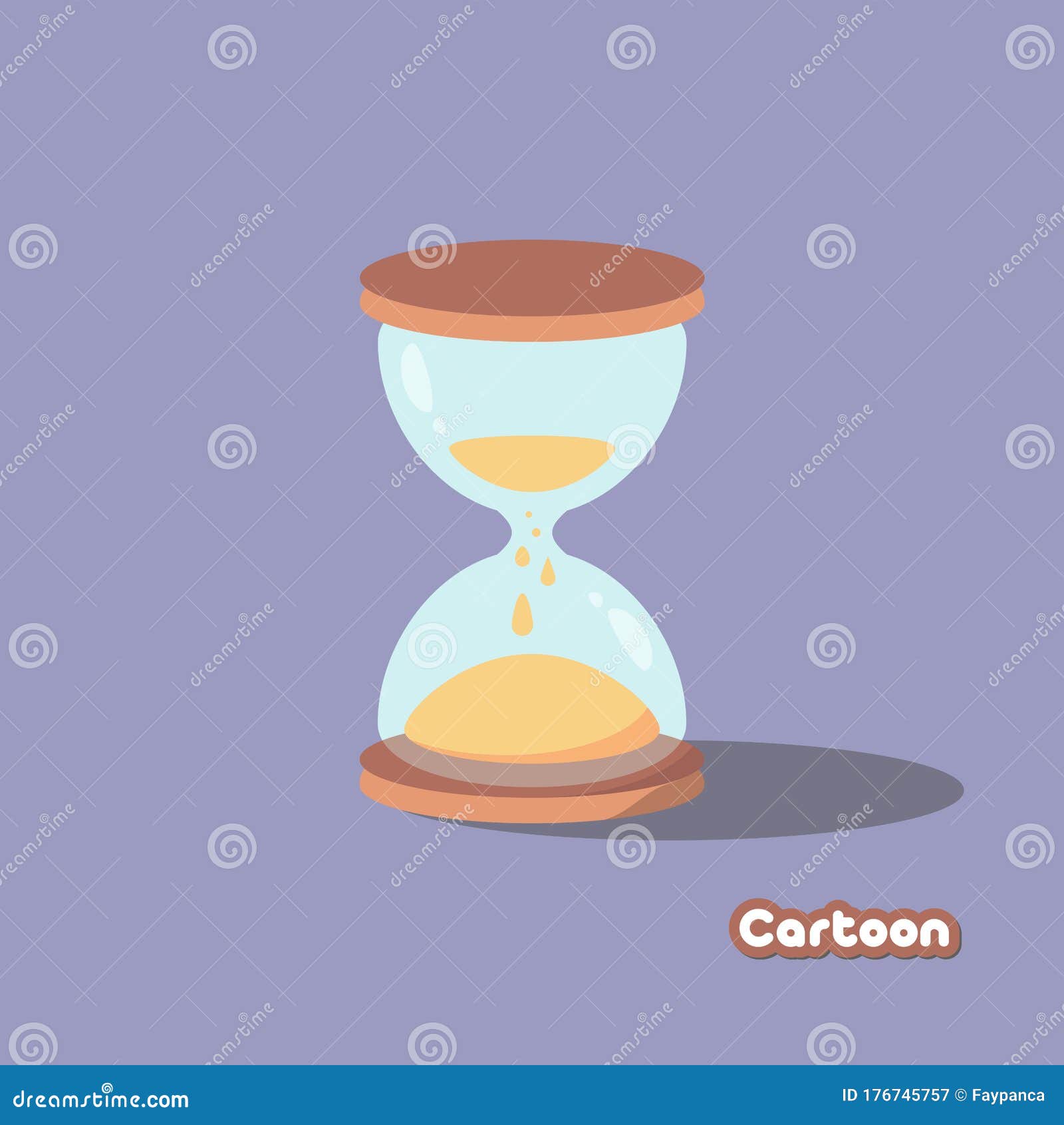 Cartoon Hourglass. Sand Falling In Different States. Vector ...