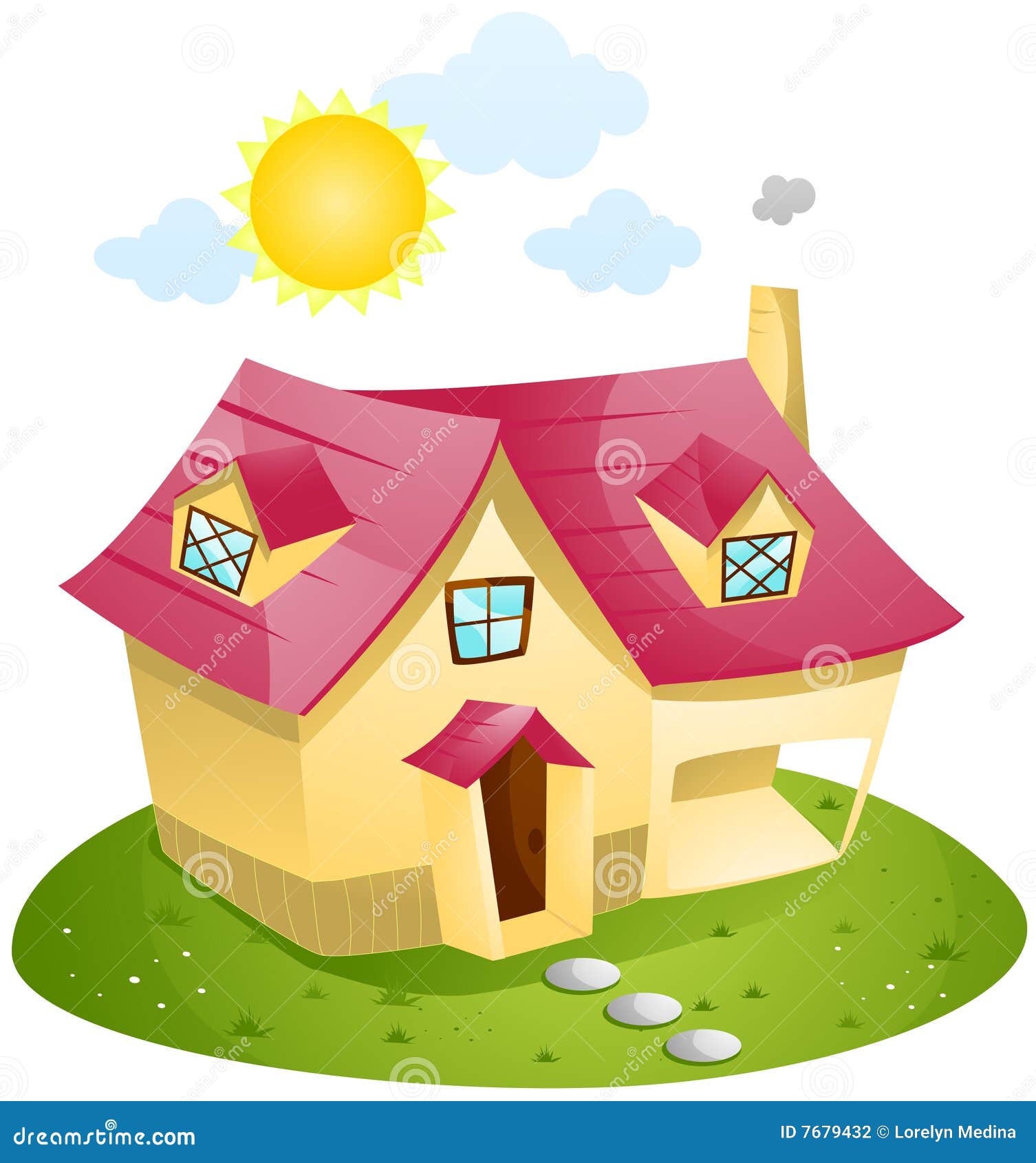 Cartoon House stock illustration. Illustration of garage - 7679432