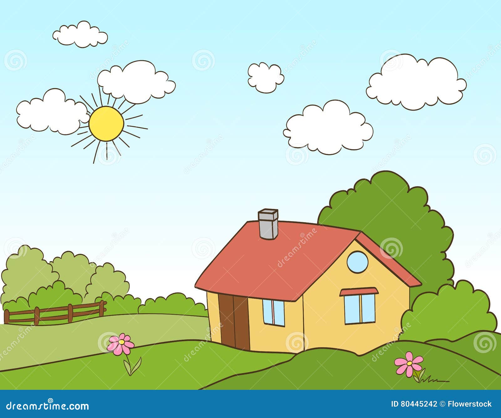 Cartoon Countryside Cartoon Vector | CartoonDealer.com #12484469