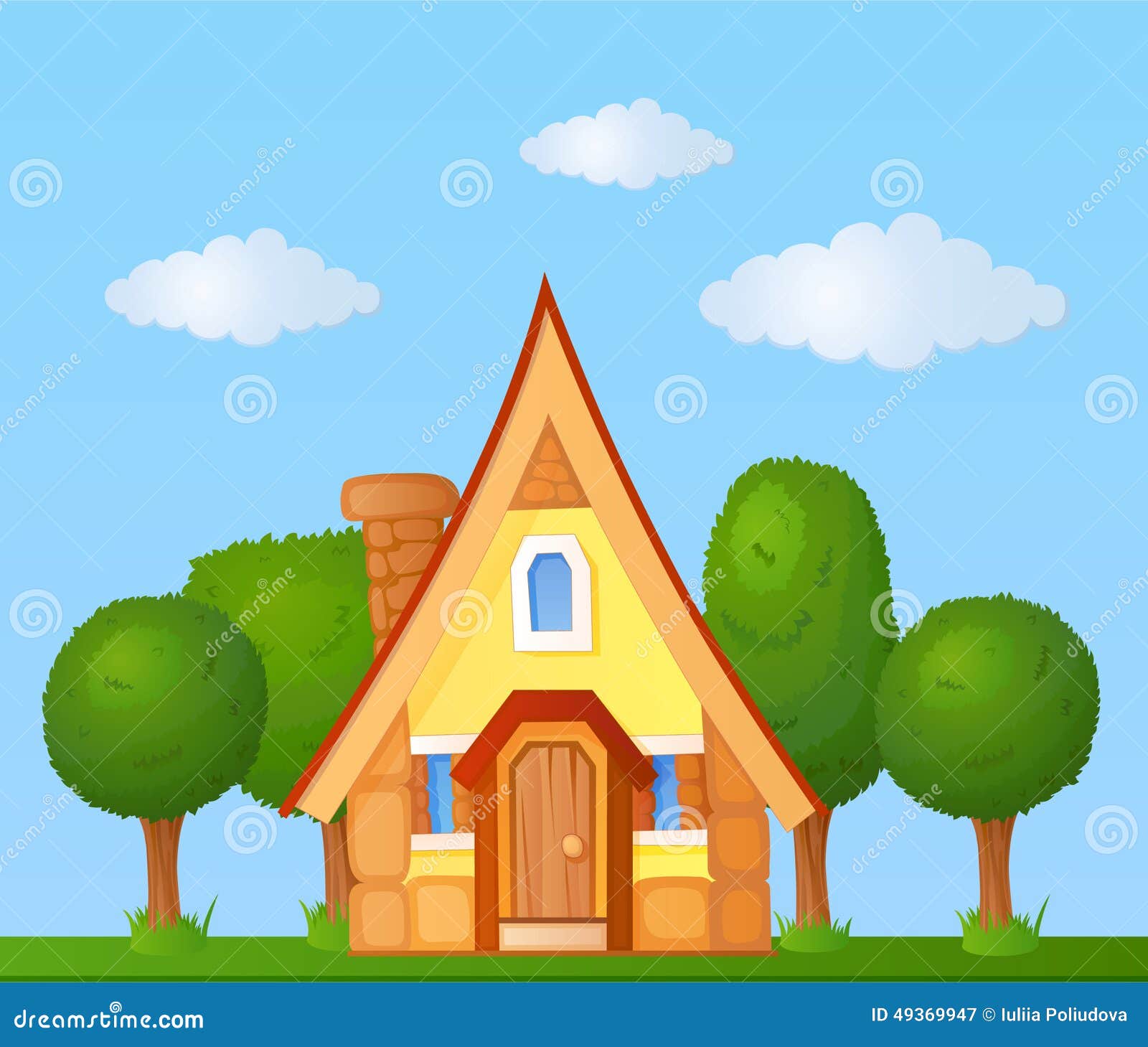 Cartoon house stock illustration. Illustration of door - 49369947