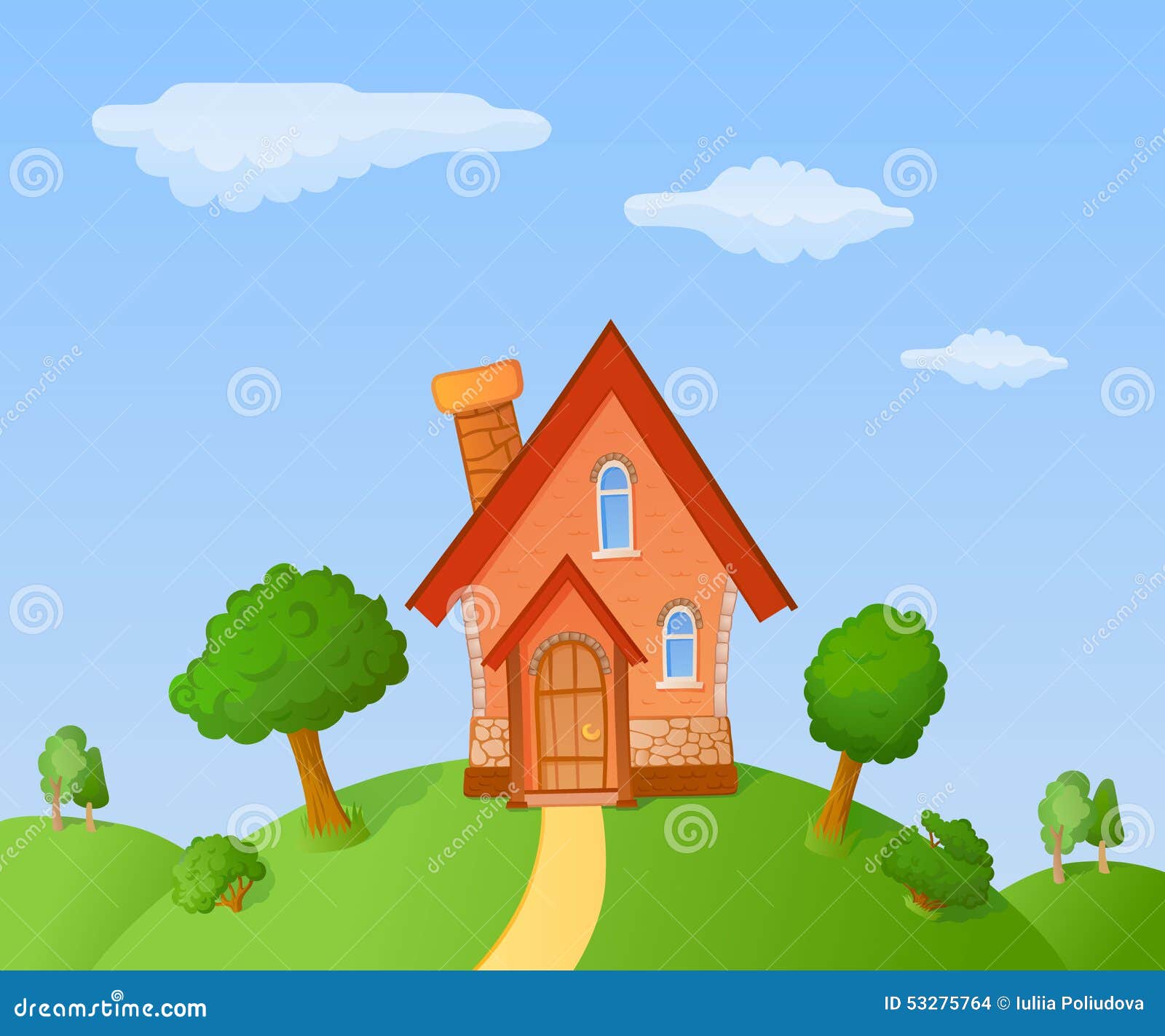 Cartoon house stock illustration. Illustration of fairytale - 53275764