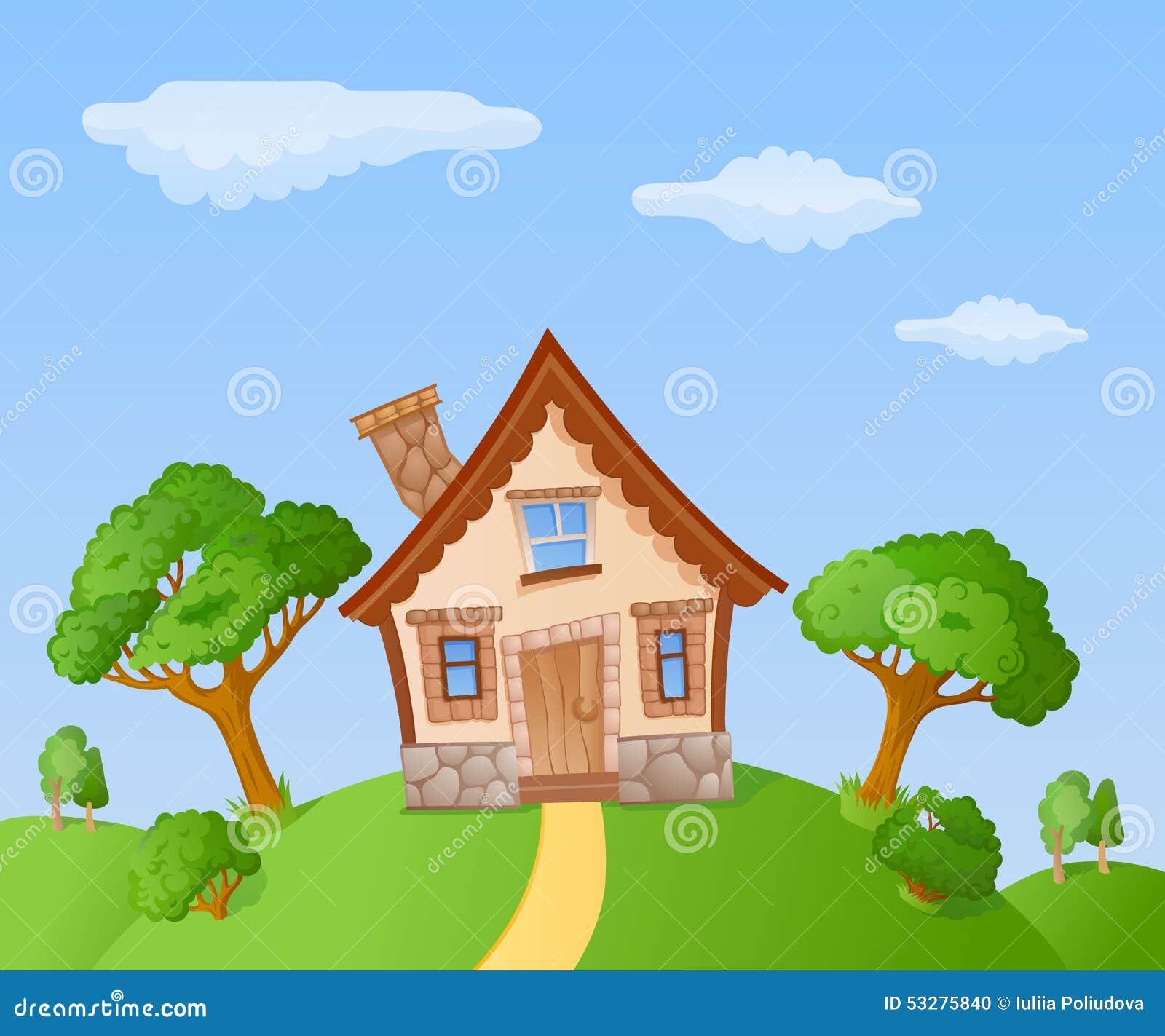 Cartoon house stock illustration. Illustration of comic - 53275840