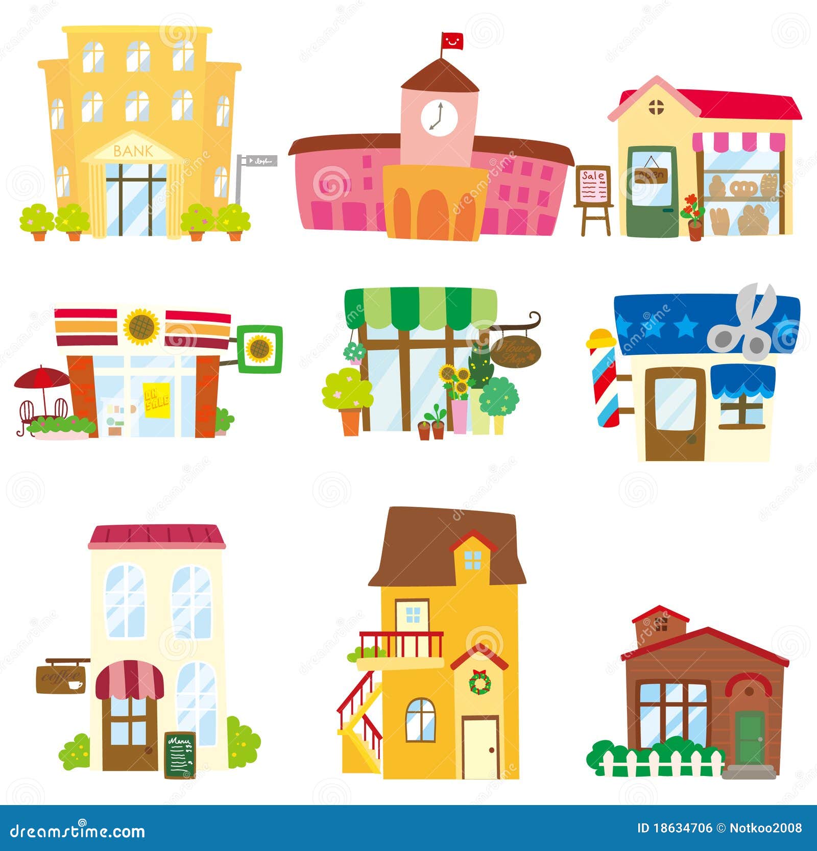 Cartoon house icon stock vector. Illustration of geometric - 18634706