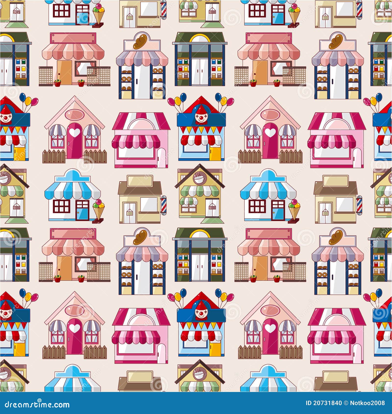 Pet Shop Seamless Pattern. Vector Flat Cartoon Illustration. Animals ...