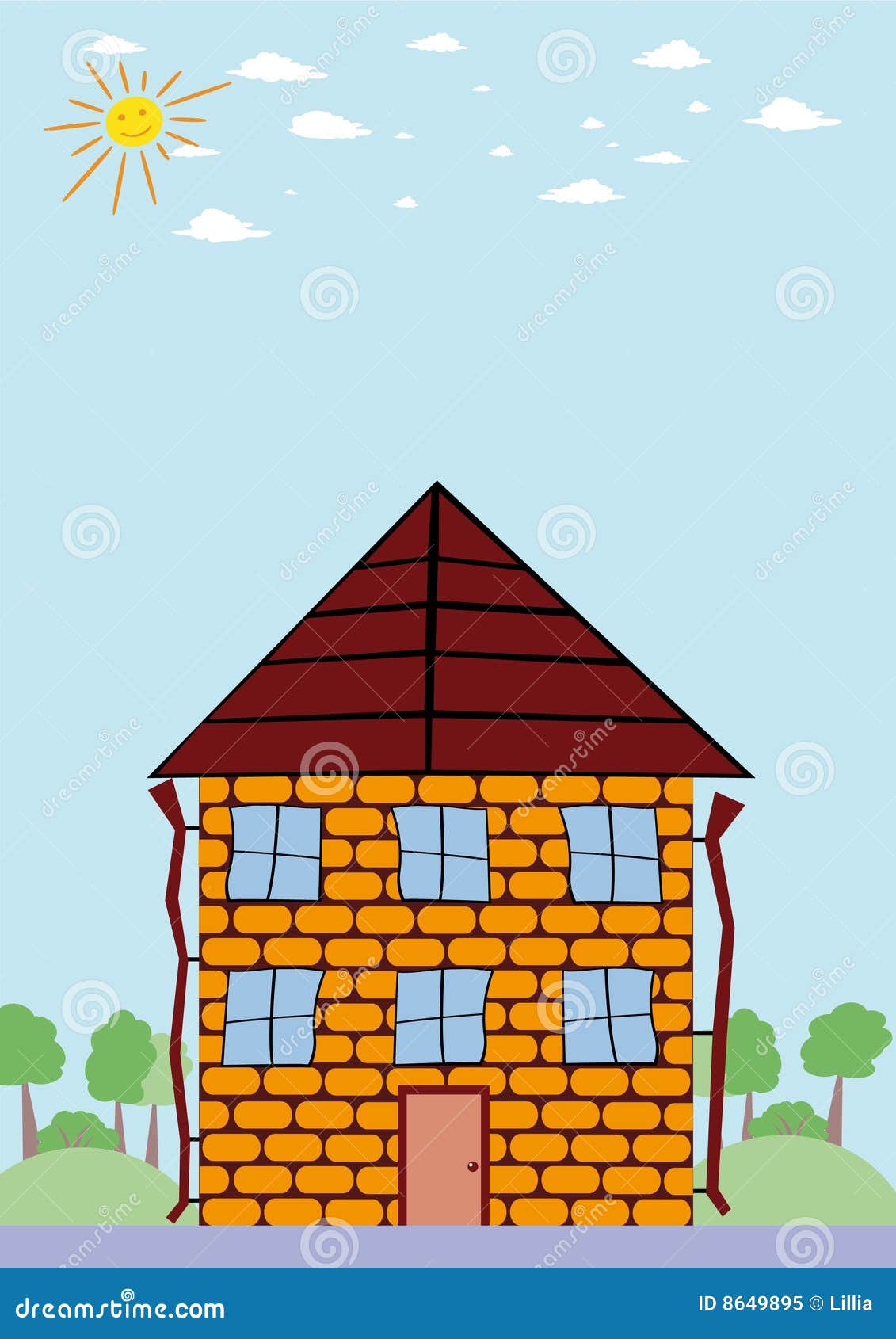 Triangle House Cartoon