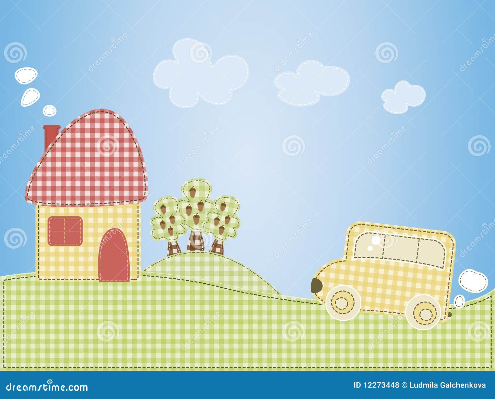 Cartoon Houses And The Car Vector Illustration | CartoonDealer.com ...