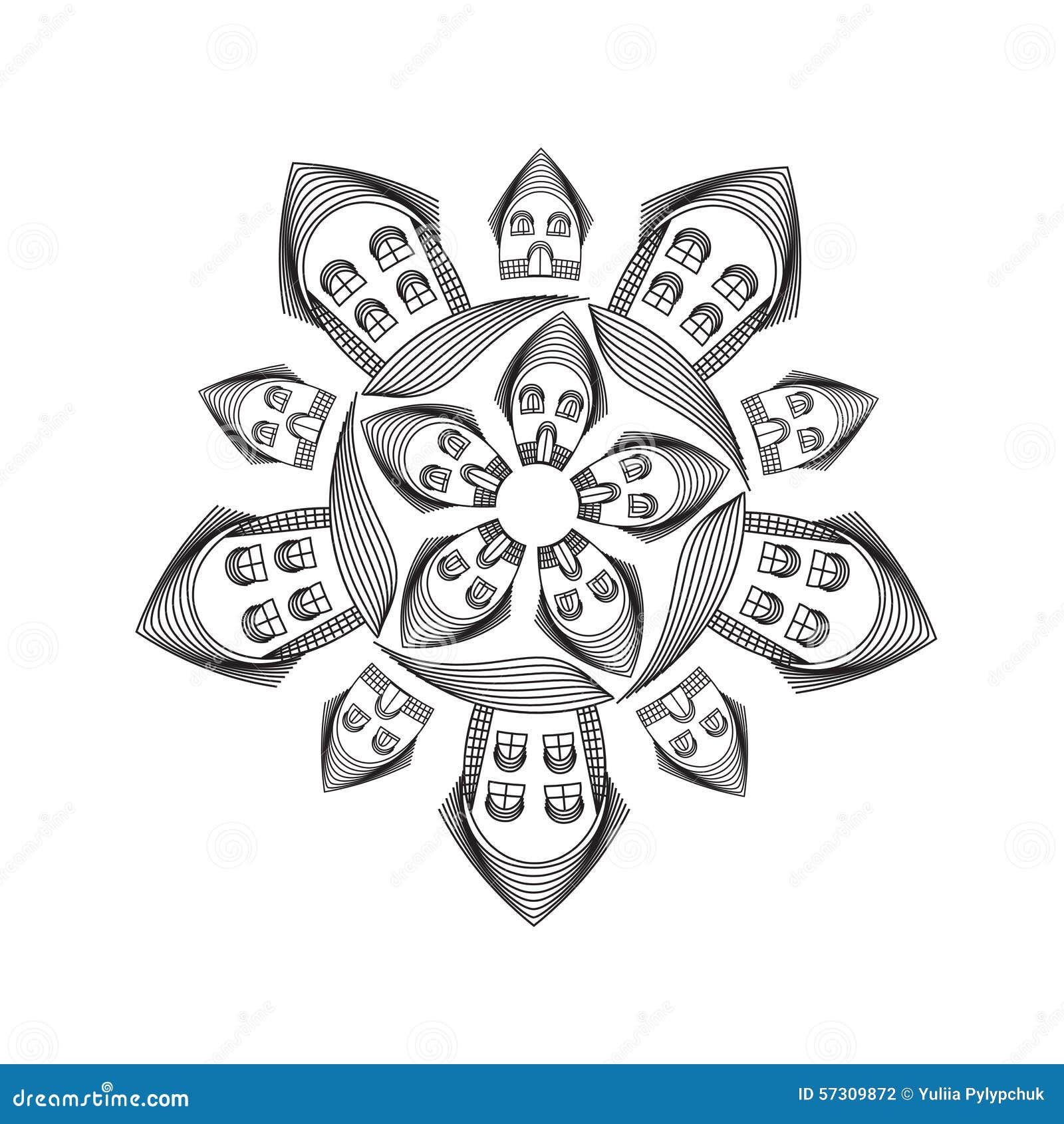 Cartoon houses stock vector. Illustration of decoration - 57309872