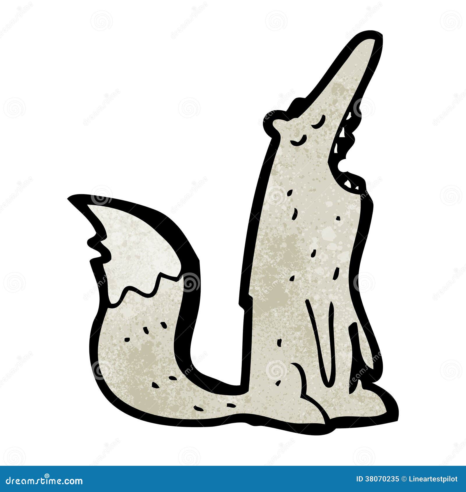 Cartoon Howling Wolf Stock Vector Illustration Of Cute 38070235