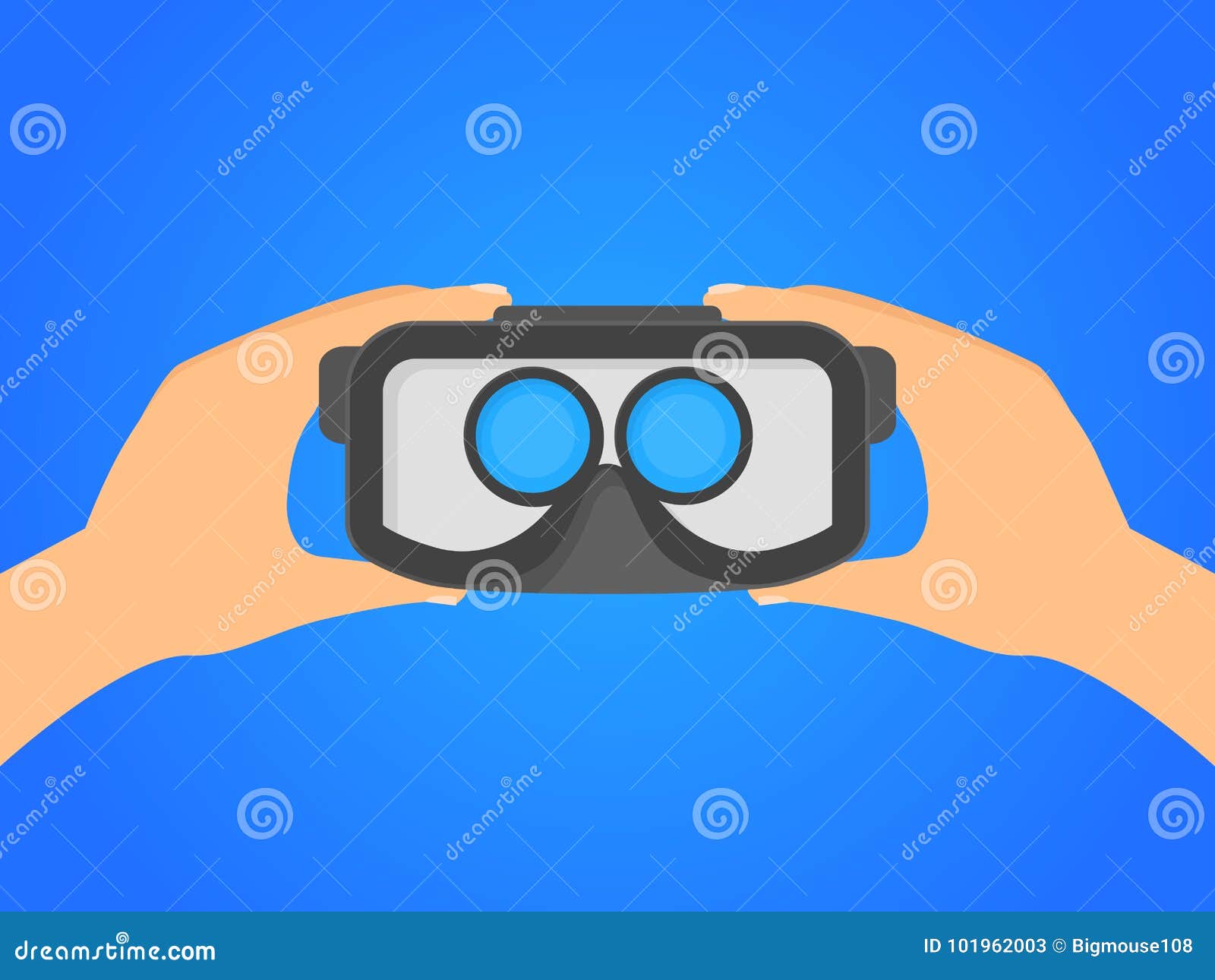 Cartoon Human Hands Holding Virtual Reality Headset. Vector Stock ...