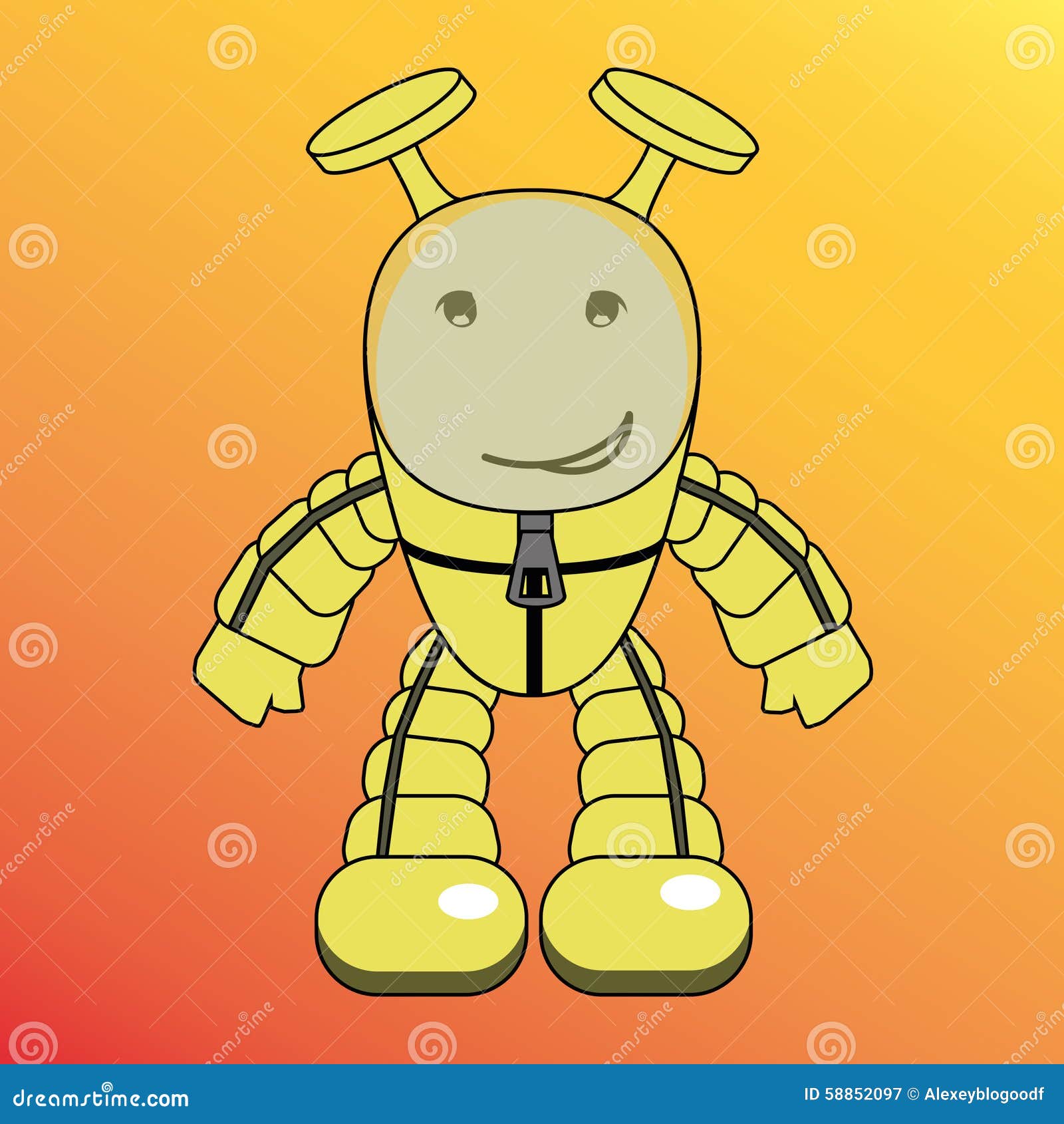 Cartoon Humanoid, Alien or Robot Stock Vector - Illustration of ...
