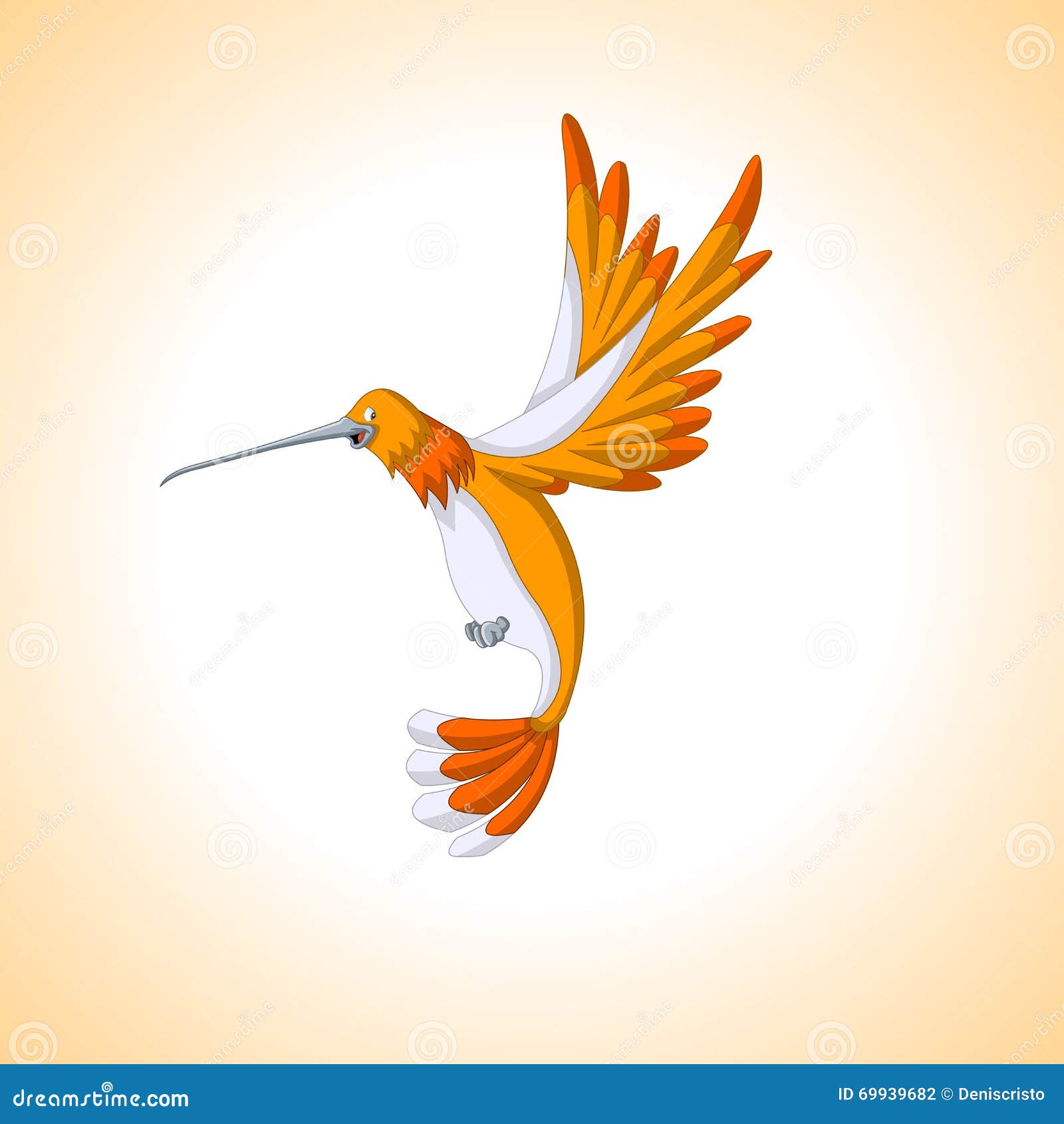 Cartoon hummingbird flying stock vector. Illustration of humming - 69939682