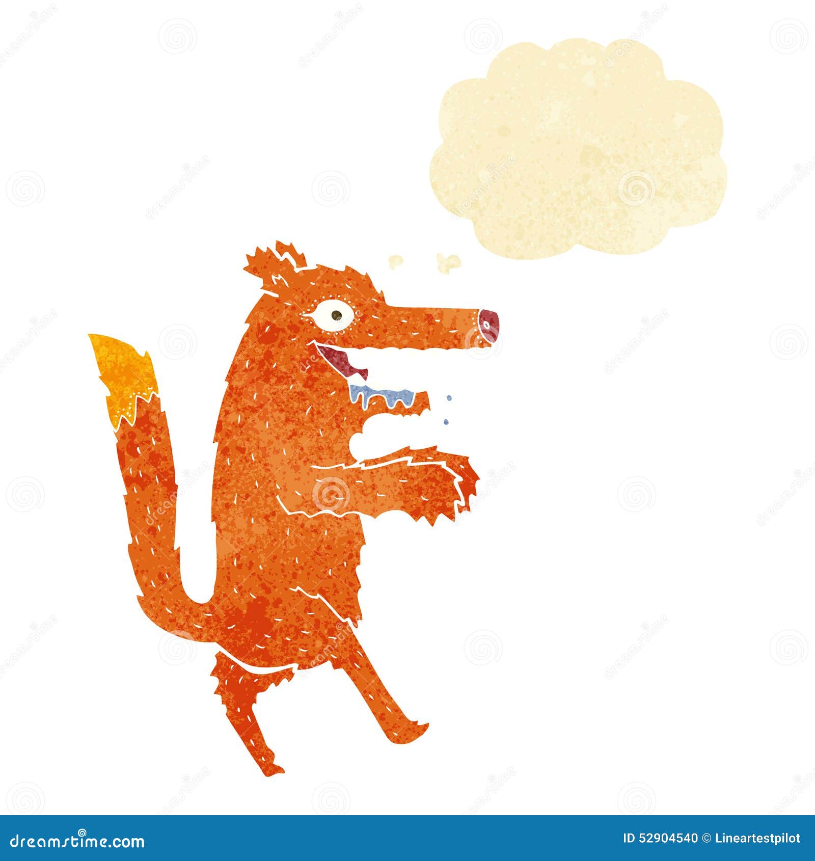 Cartoon Hungry Fox with Thought Bubble Stock Illustration ...