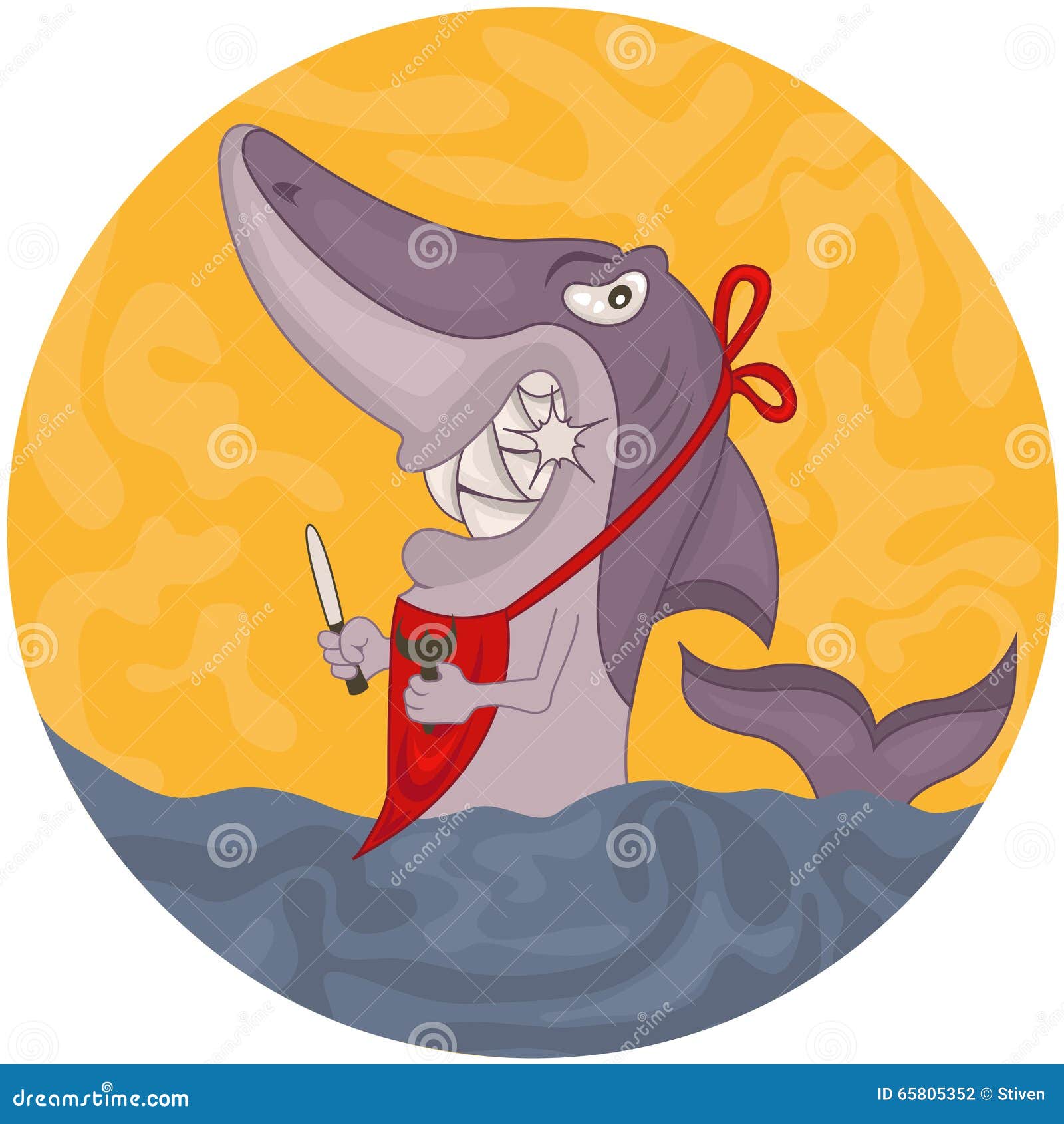 Cartoon hungry shark stock illustration. Illustration of cool - 65805352