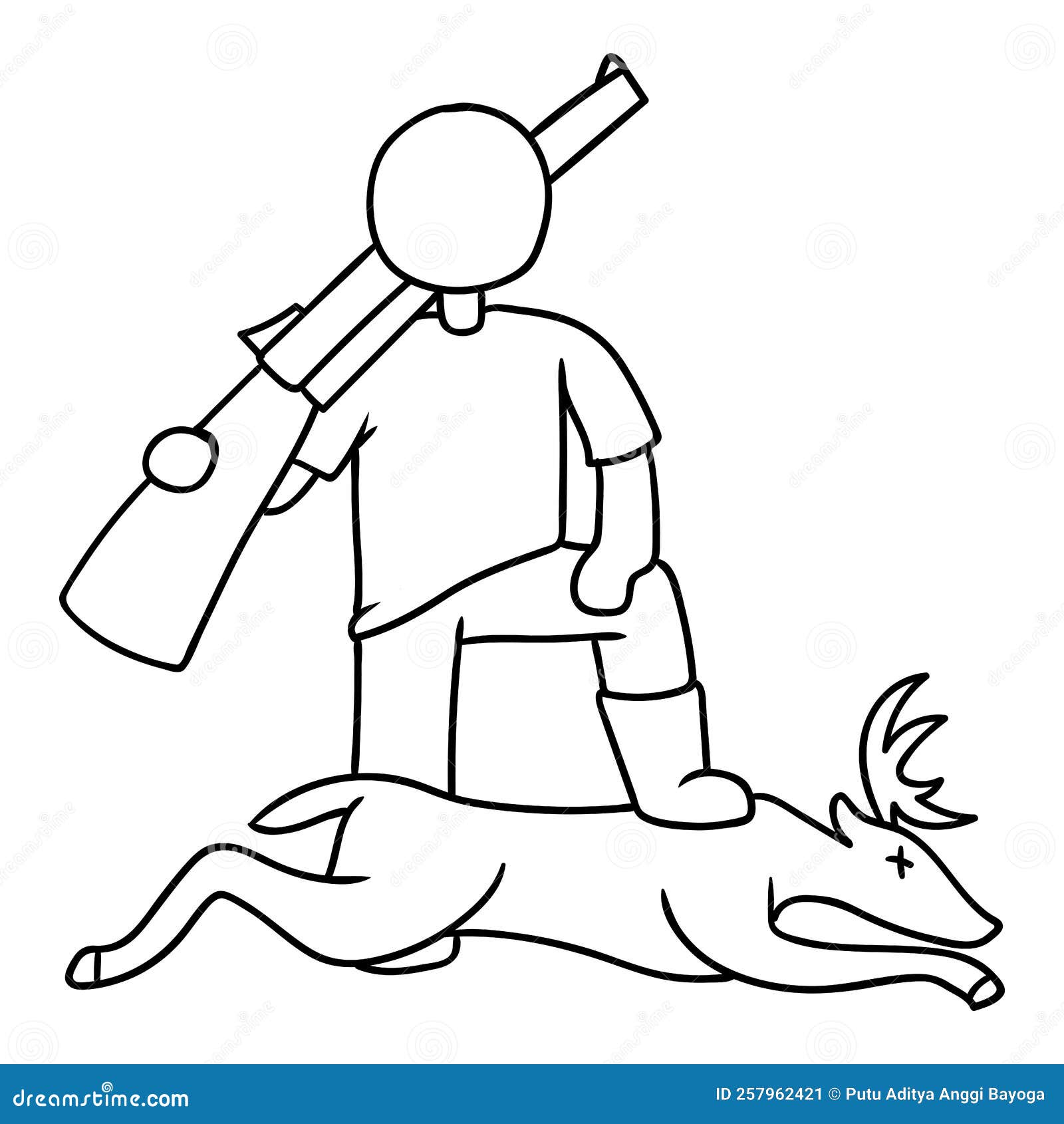 Cartoon hunter stock vector. Illustration of cartoon - 257962421