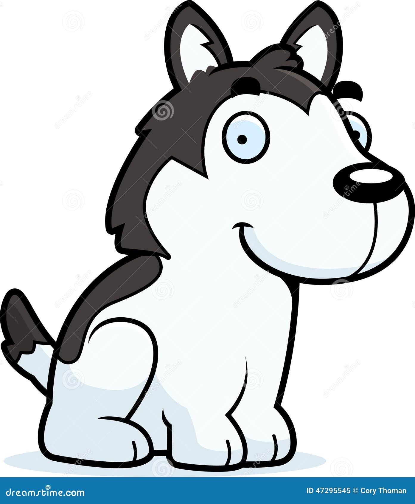 Cartoon Husky Sitting stock vector. Illustration of smiling - 47295545