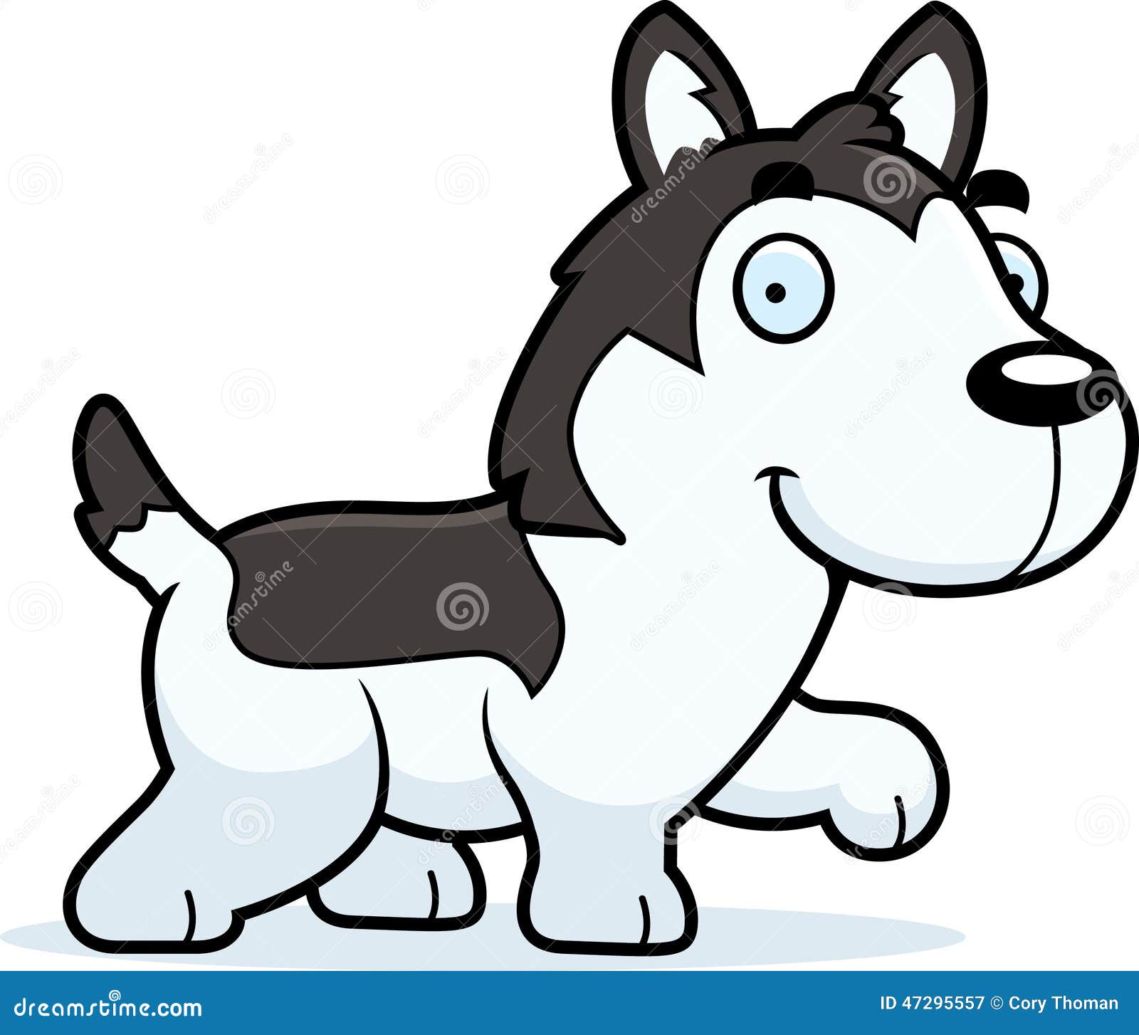 Cartoon Husky Walking stock vector. Illustration of happy - 47295557