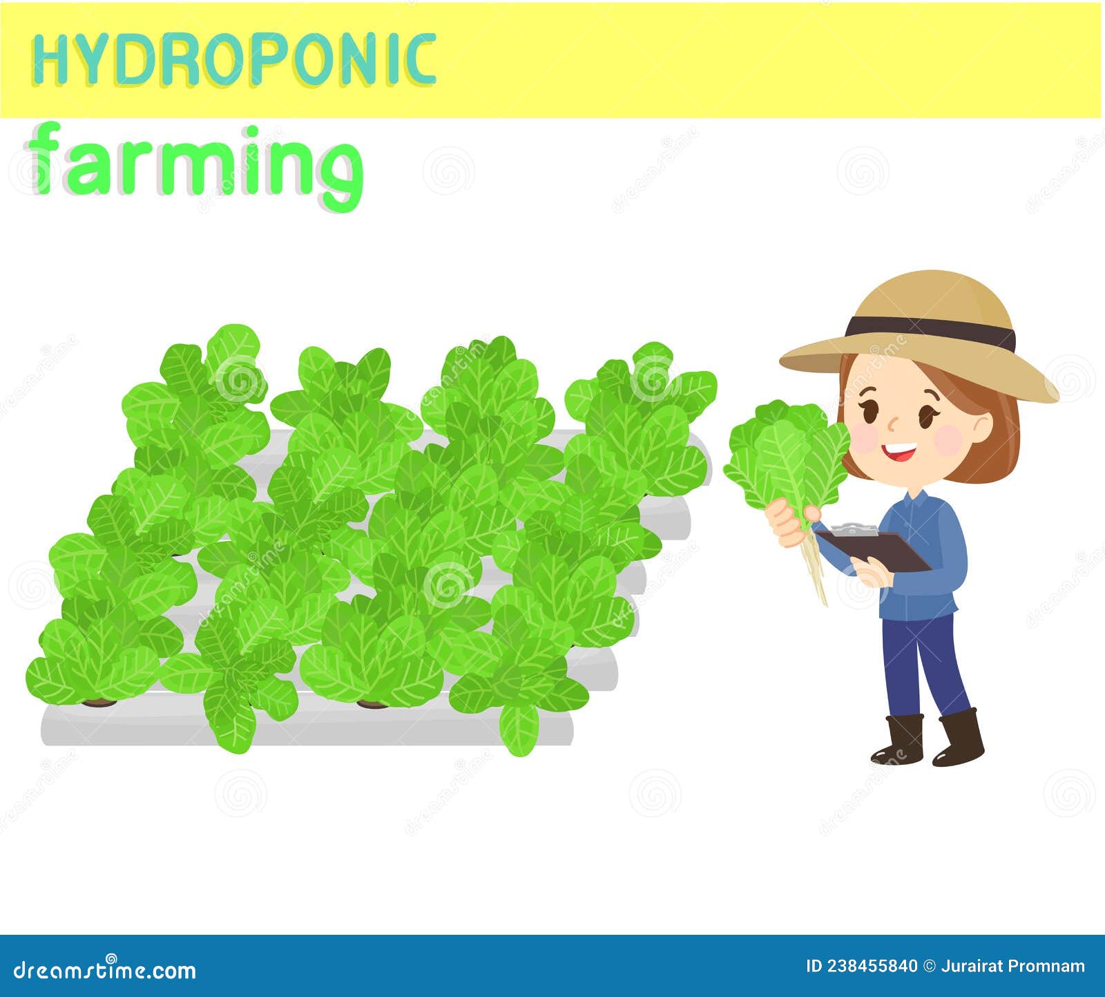 Cartoon Hydroponic Farm Vector on Background. Stock Vector ...