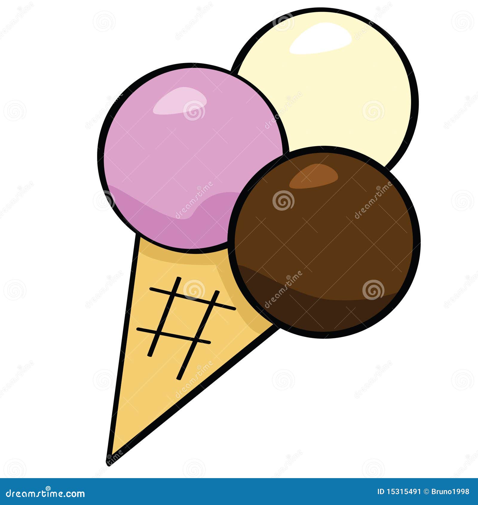 Cartoon ice cream stock vector. Illustration of vanilla - 15315491