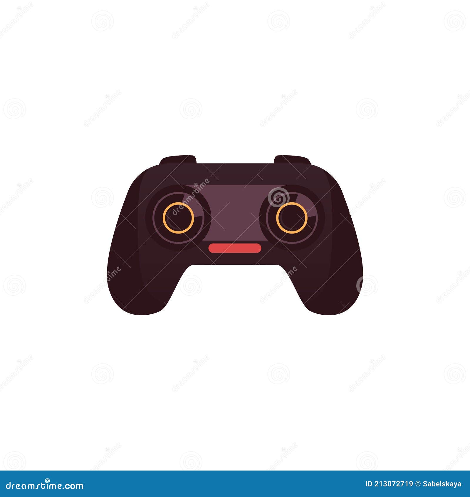 Black Joystick or Controller for Video Games, Flat Vector Illustration ...