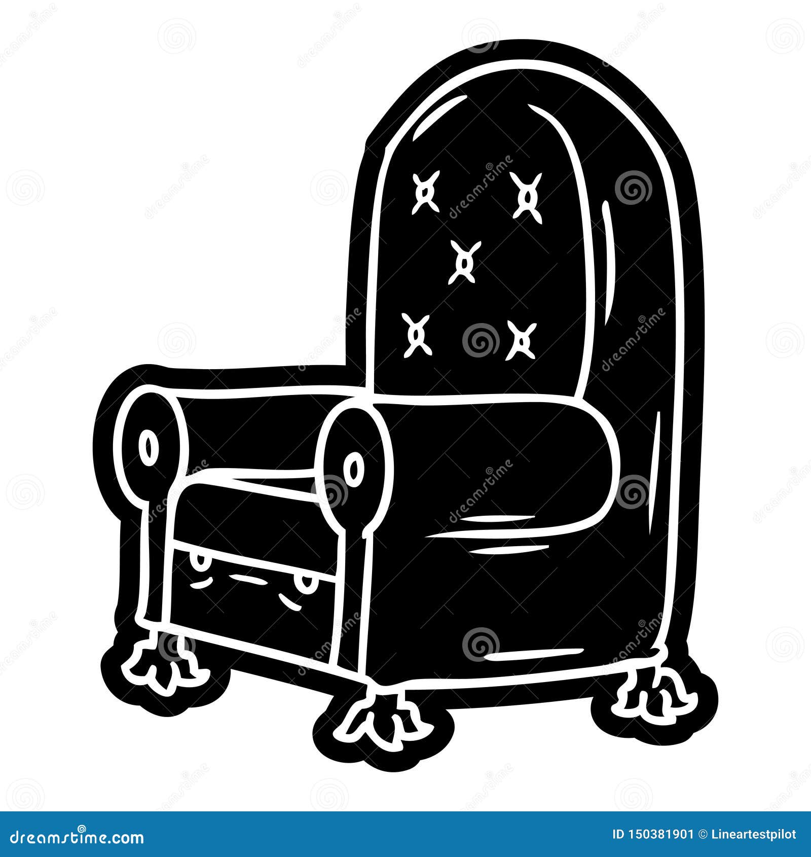 Cartoon Icon of a Blue Arm Chair Stock Vector - Illustration of clip ...