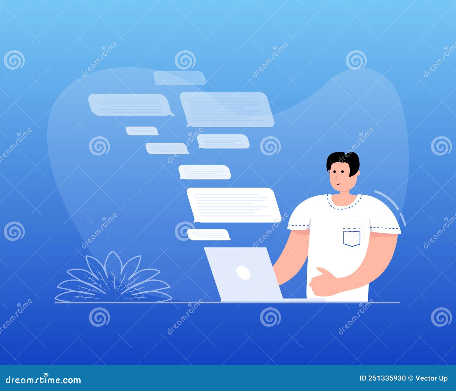 Cartoon Icon with Chat People. Cartoon Flat Vector Illustration Stock ...