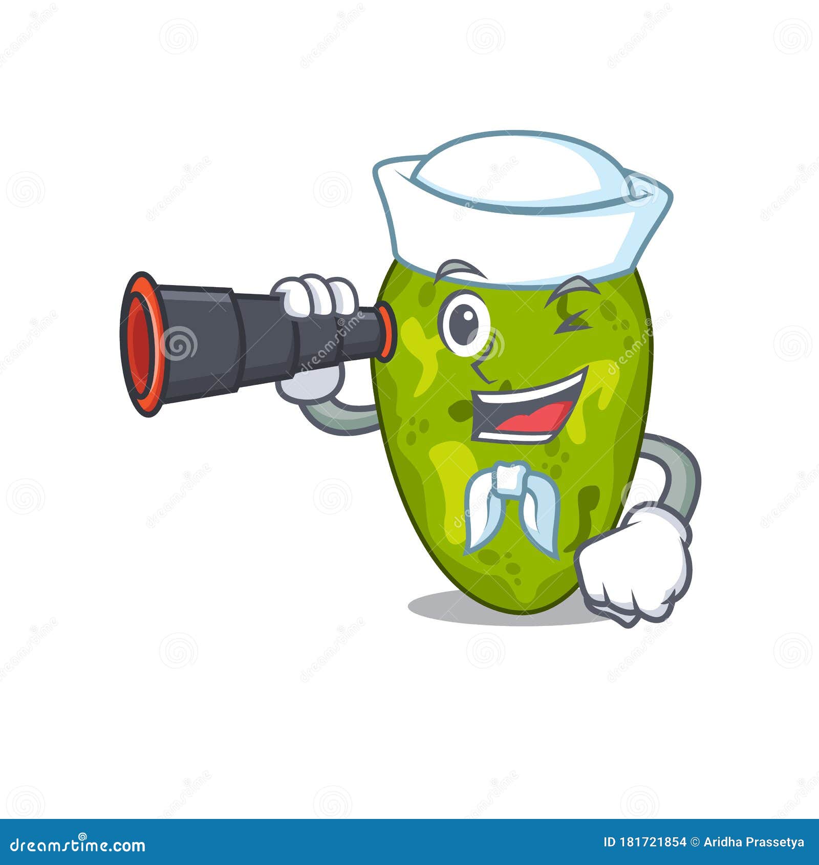 An Icon Of Cyanobacteria Cartoon Design Style With A Sign Board ...