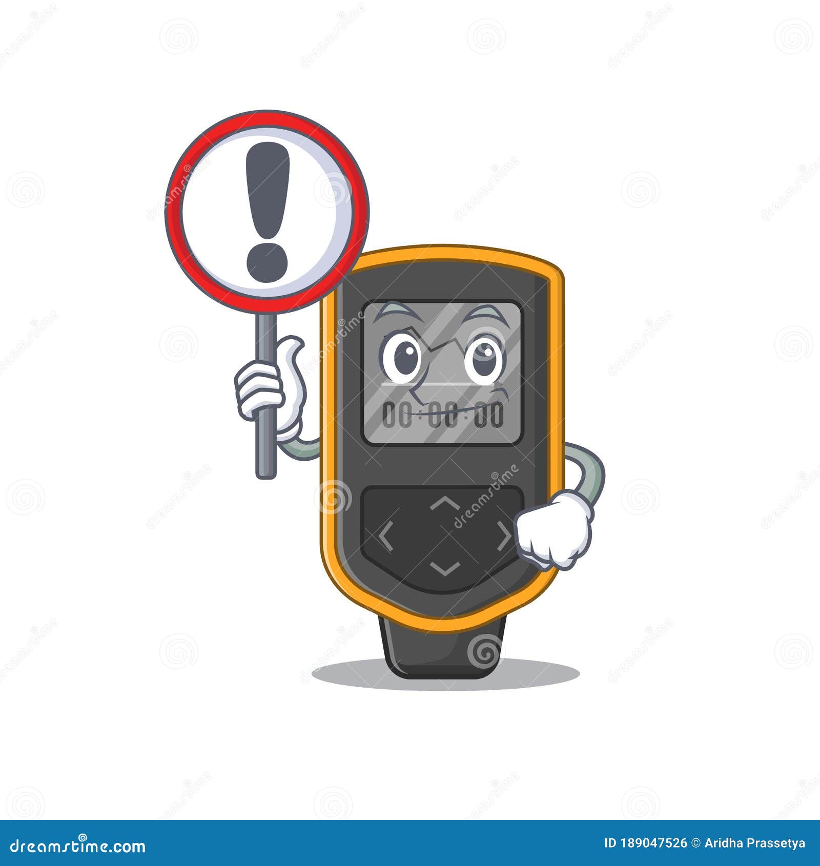 A Cartoon Icon of Dive Computer with a Exclamation Sign Board Stock ...