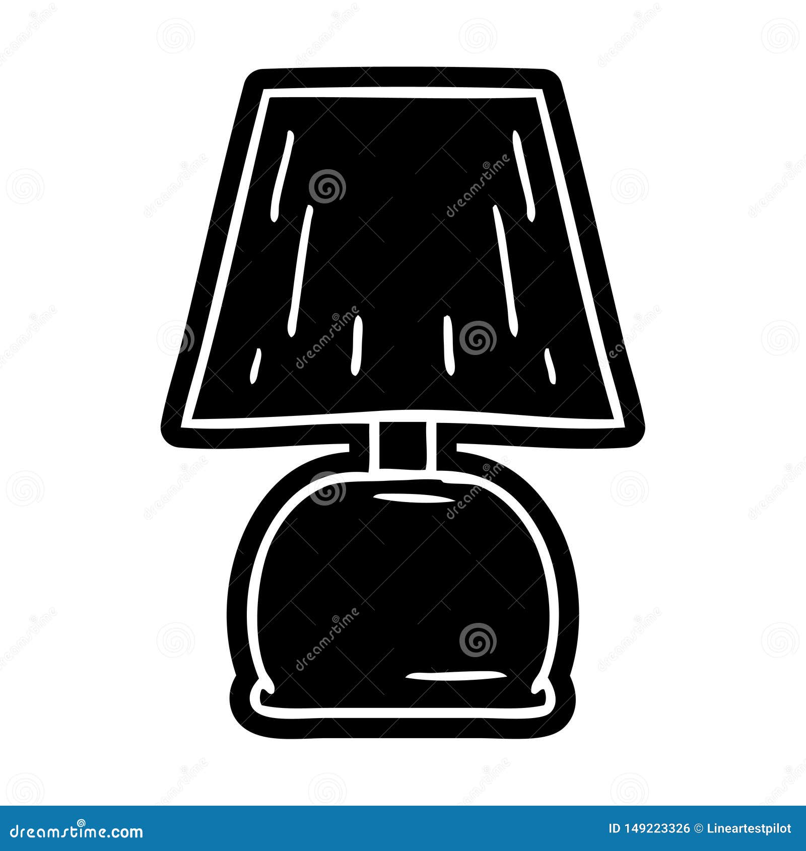 Cartoon Icon Drawing of a Bed Side Lamp Stock Vector - Illustration of ...