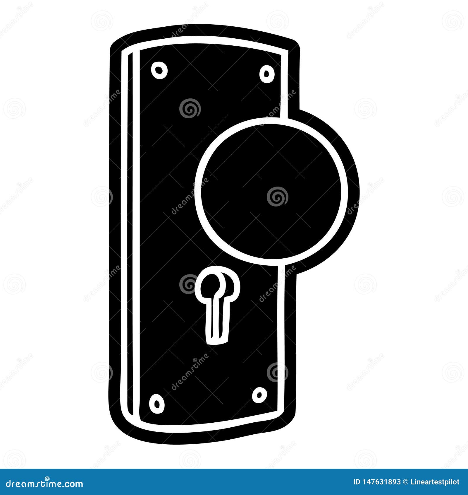 Cartoon Icon Drawing of a Door Handle Stock Vector - Illustration of ...