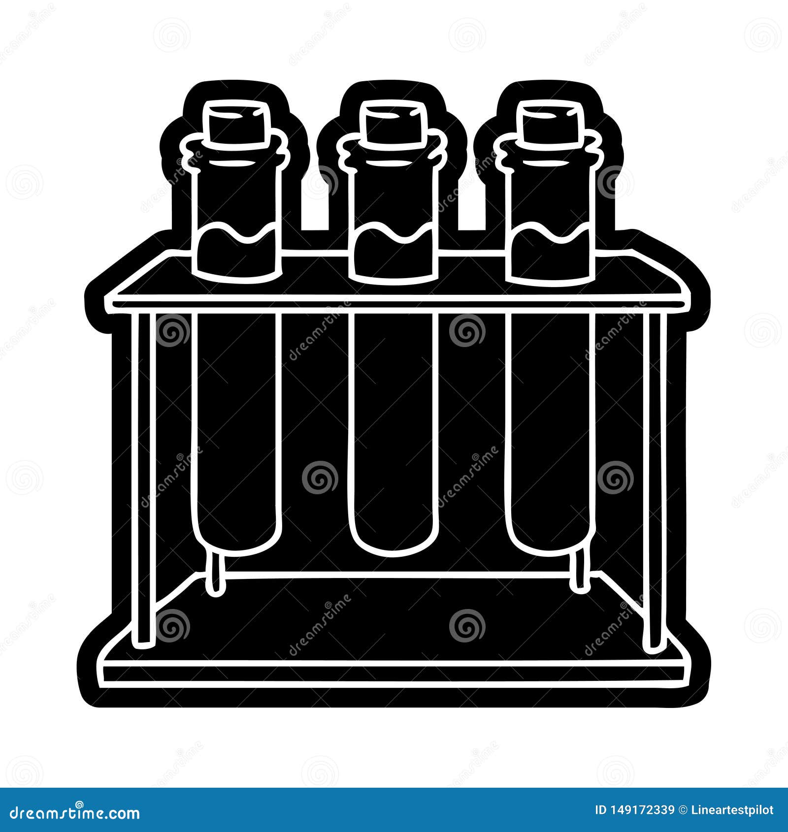 Cartoon Icon Drawing of a Science Test Tube Stock Vector - Illustration ...