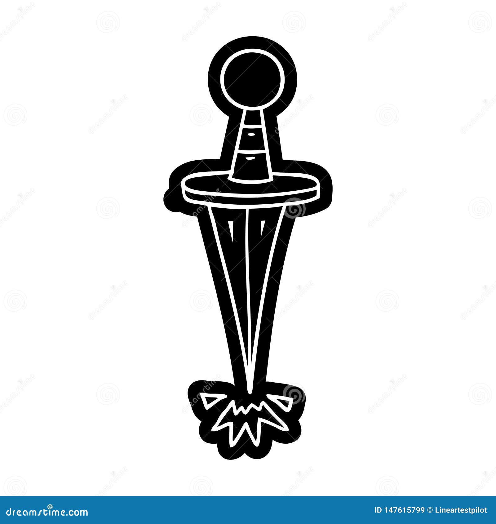 Cartoon Icon Drawing of a Small Dagger Stock Vector - Illustration of ...