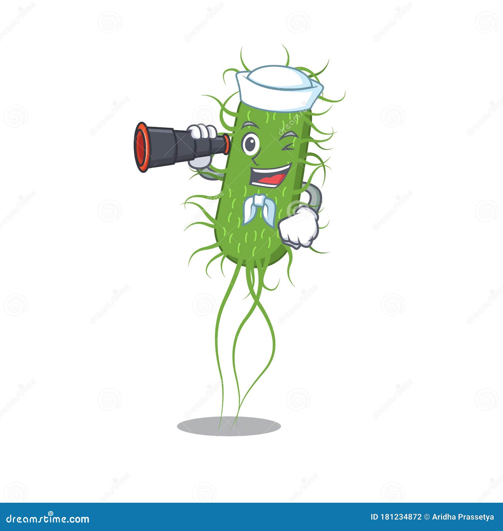 A Cartoon Icon of E.coli Bacteria Sailor with Binocular Stock Vector ... A Cartoon Icon of E.coli Bacteria Sailor with Binocular Stock Vector ...