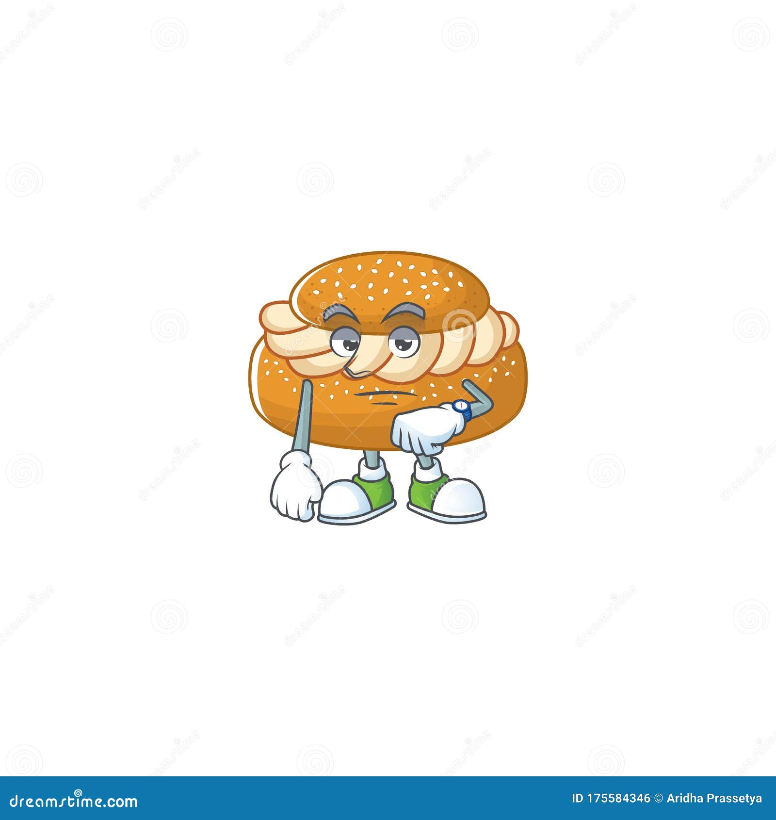 A Cartoon Icon of Semla with Waiting Gesture Stock Vector ...
