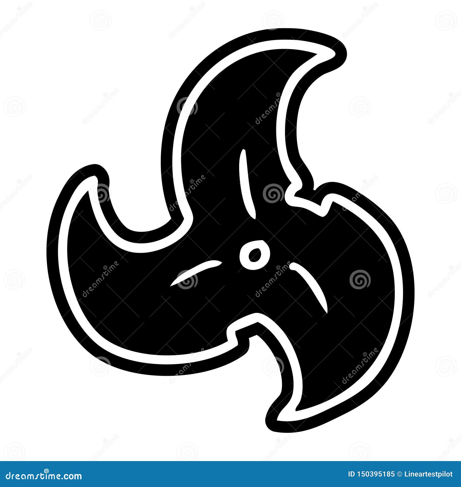 Cartoon Icon of a Single Ninja Throwing Star Stock Vector ...