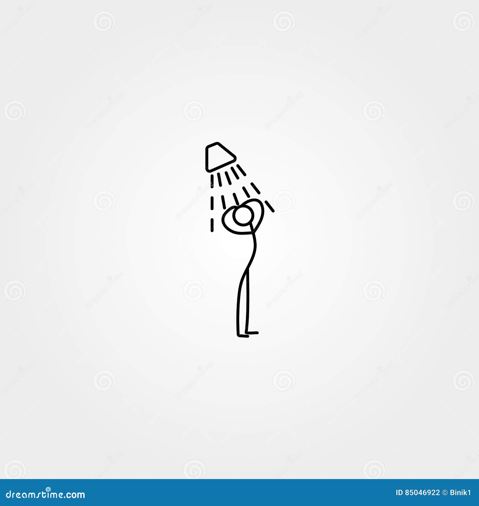 Cartoon Icon Of Sketch Stick Figure Taking A Shower Vector Illustration ...