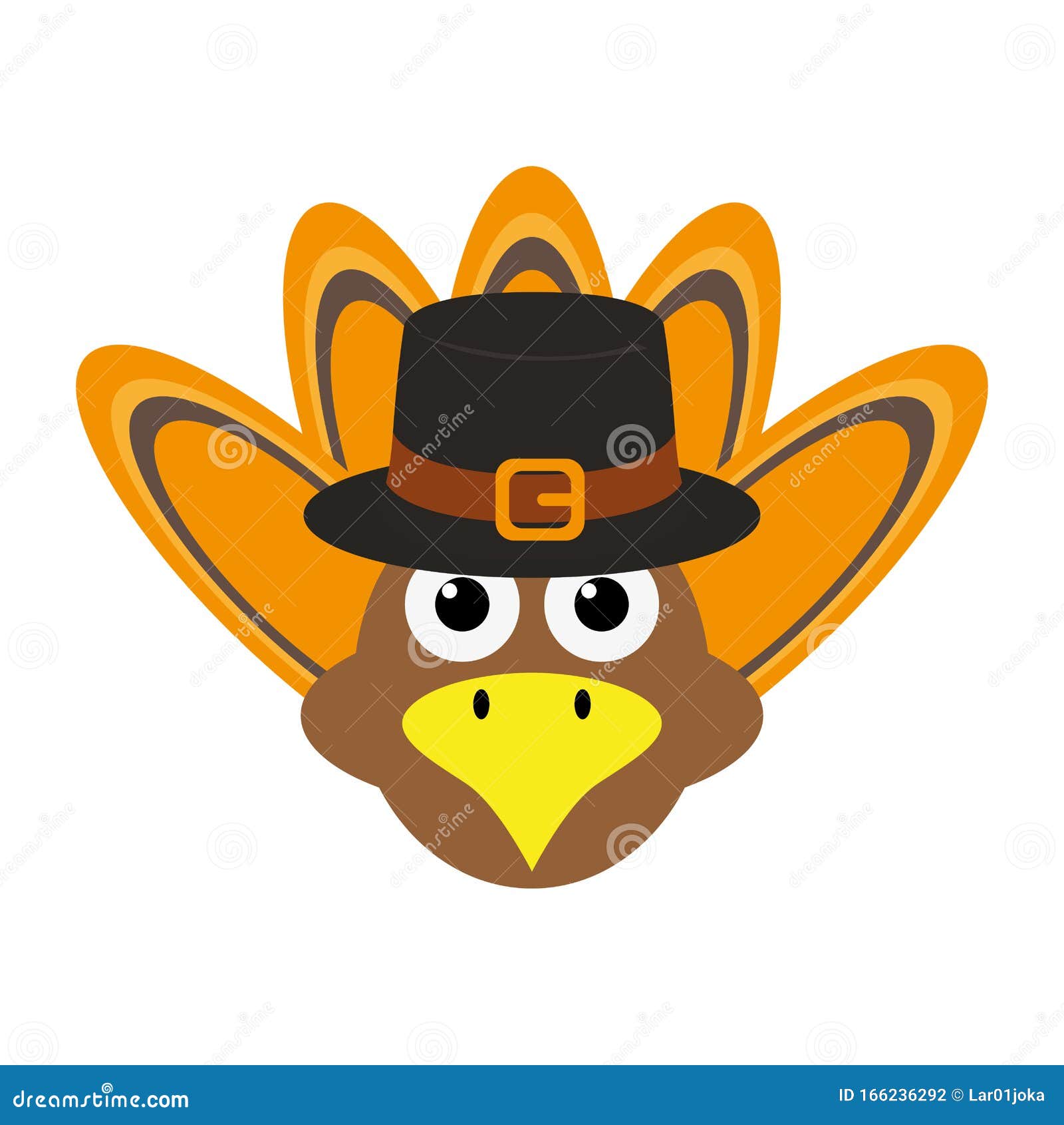 Cartoon icon of a turkey stock vector. Illustration of black - 166236292