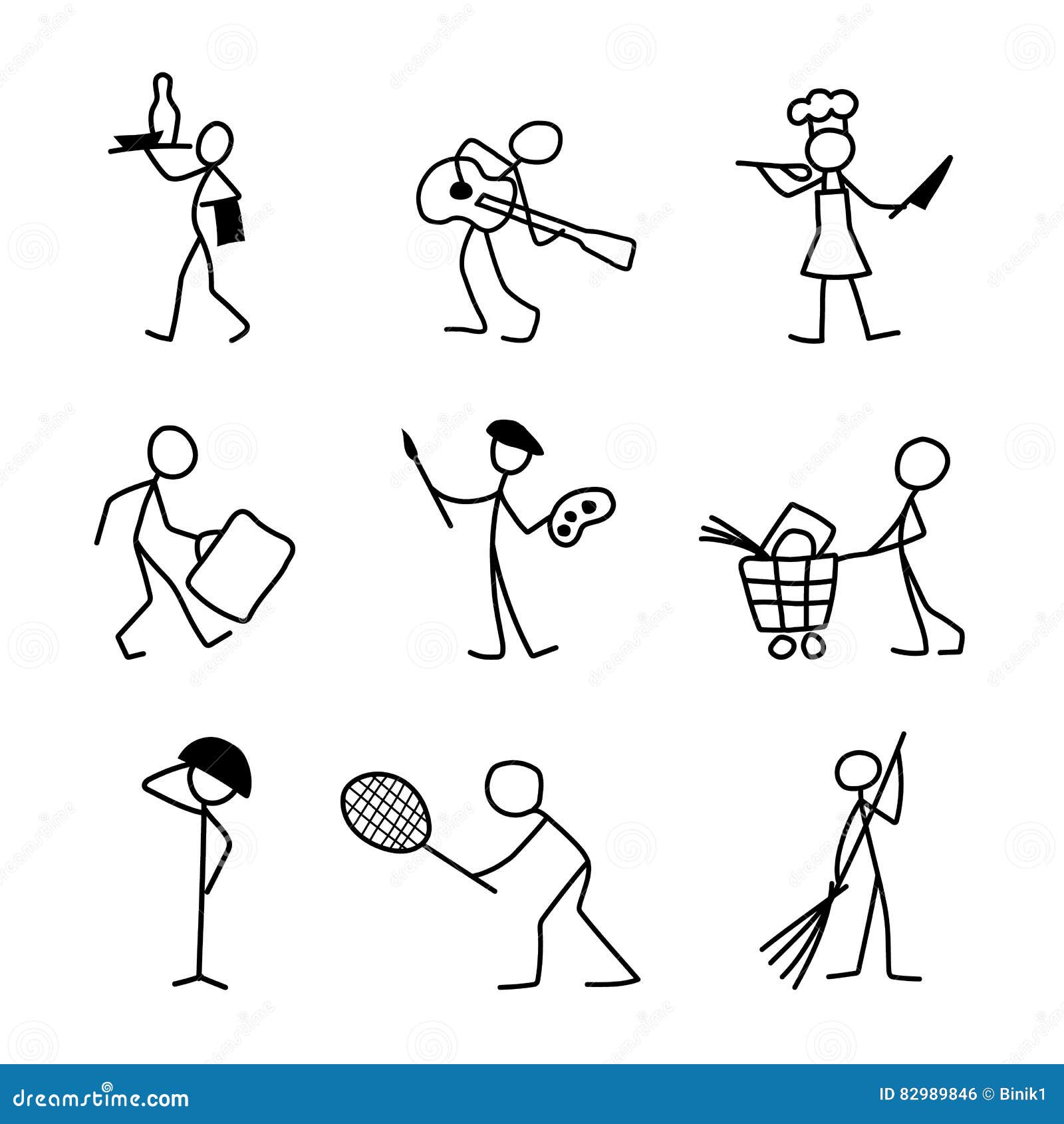 Professions. Sketch Of A Baker Holding Trays With Fresh Pastry ...