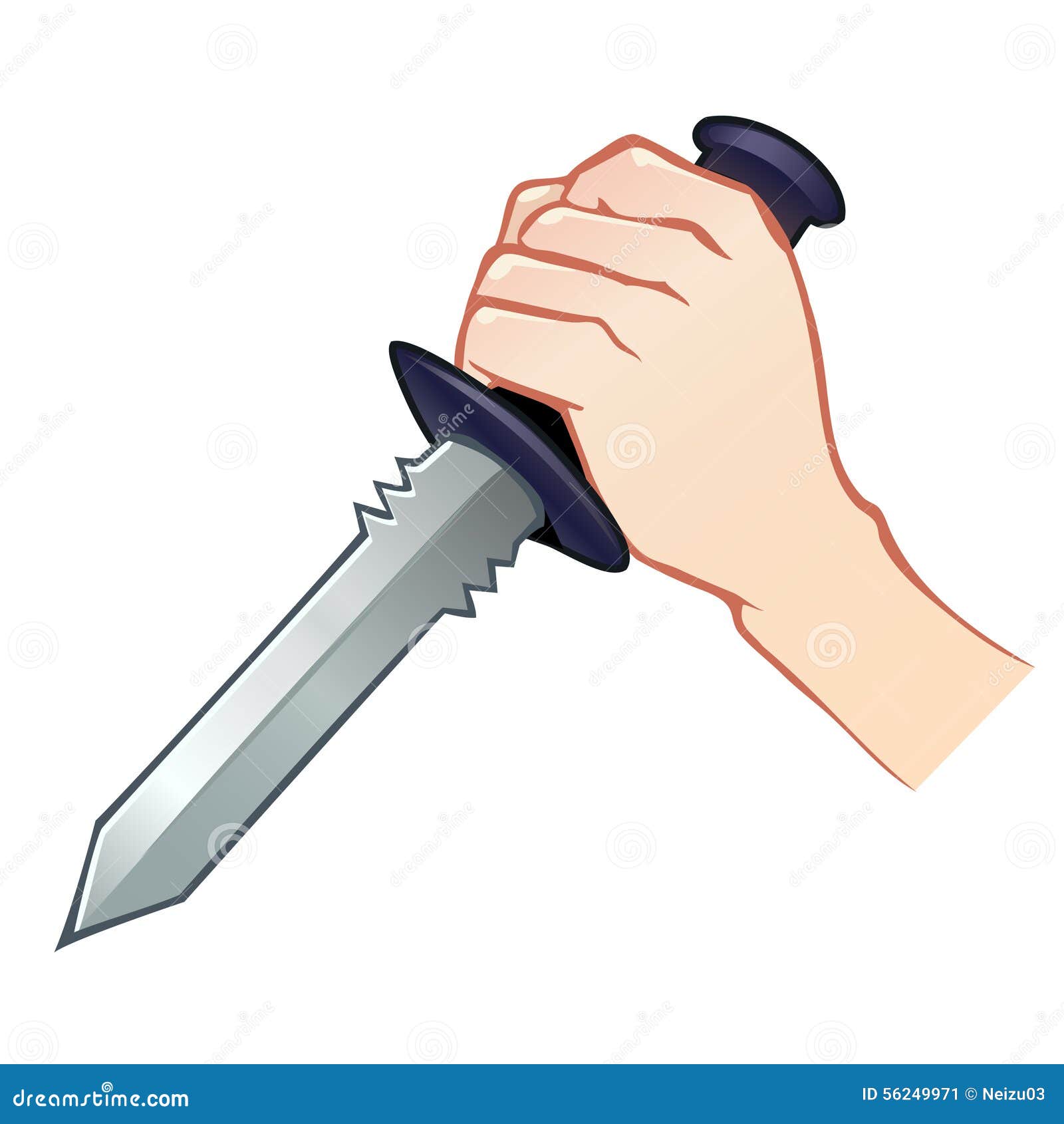 Cartoon idagger in hand stock illustration. Illustration of knife ...